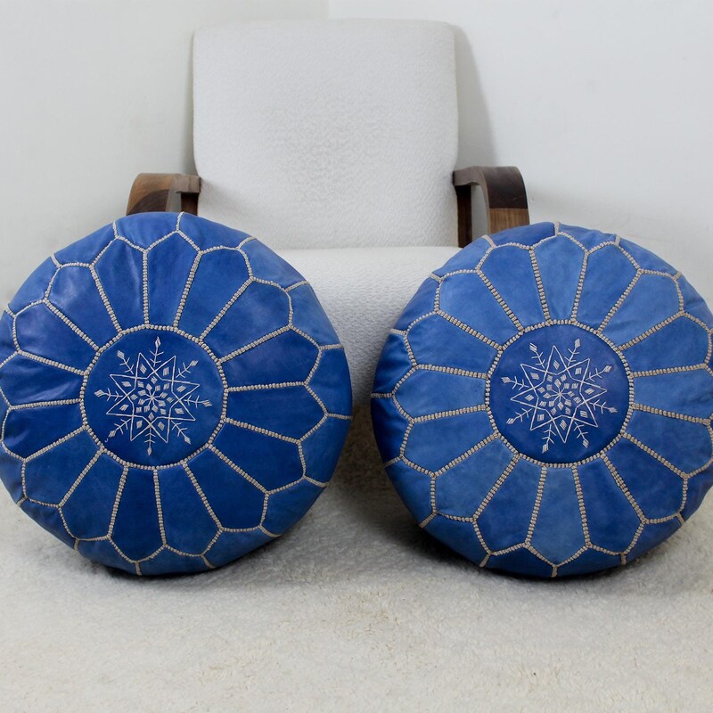 Blue Pouf - Etsy