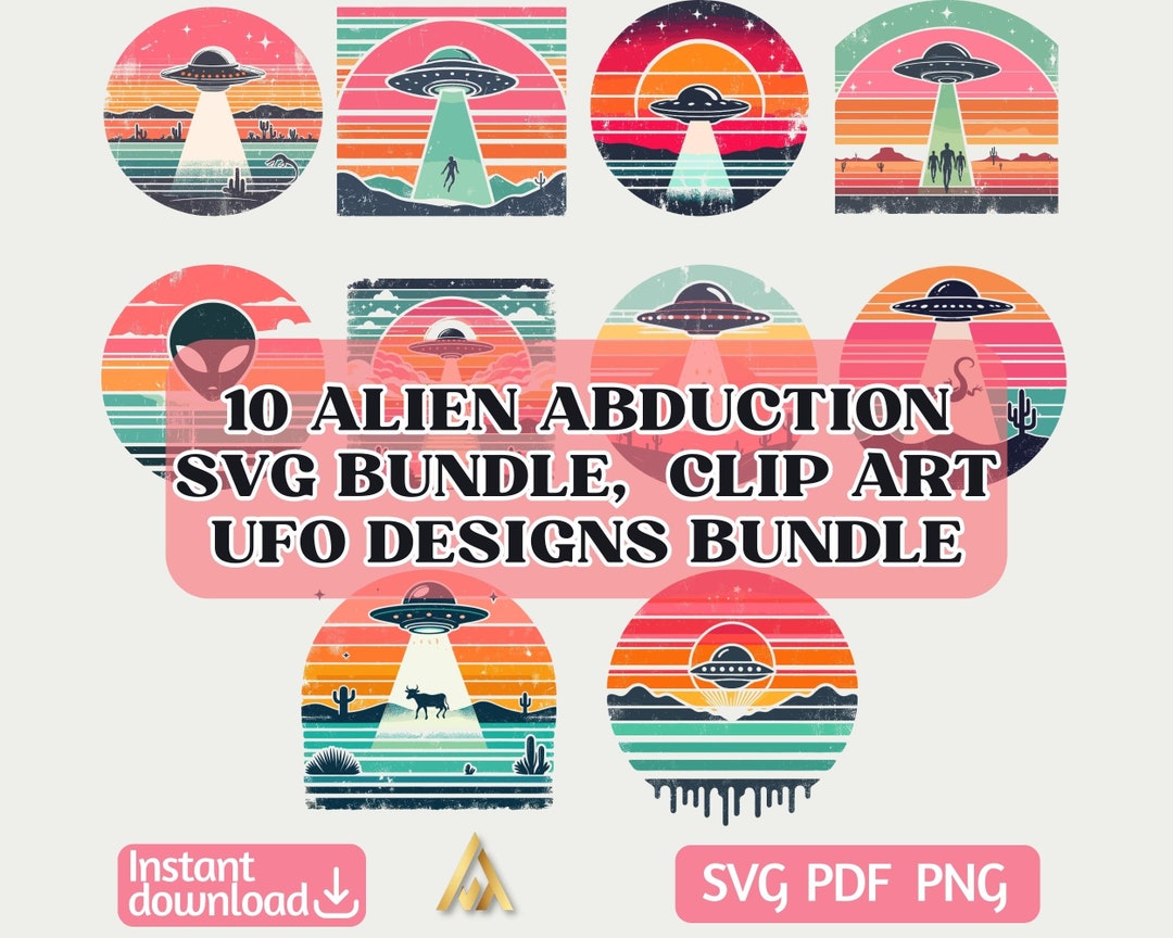 Believe in Aliens Clipart Bundle Alien Abduction SVG Outer - Etsy