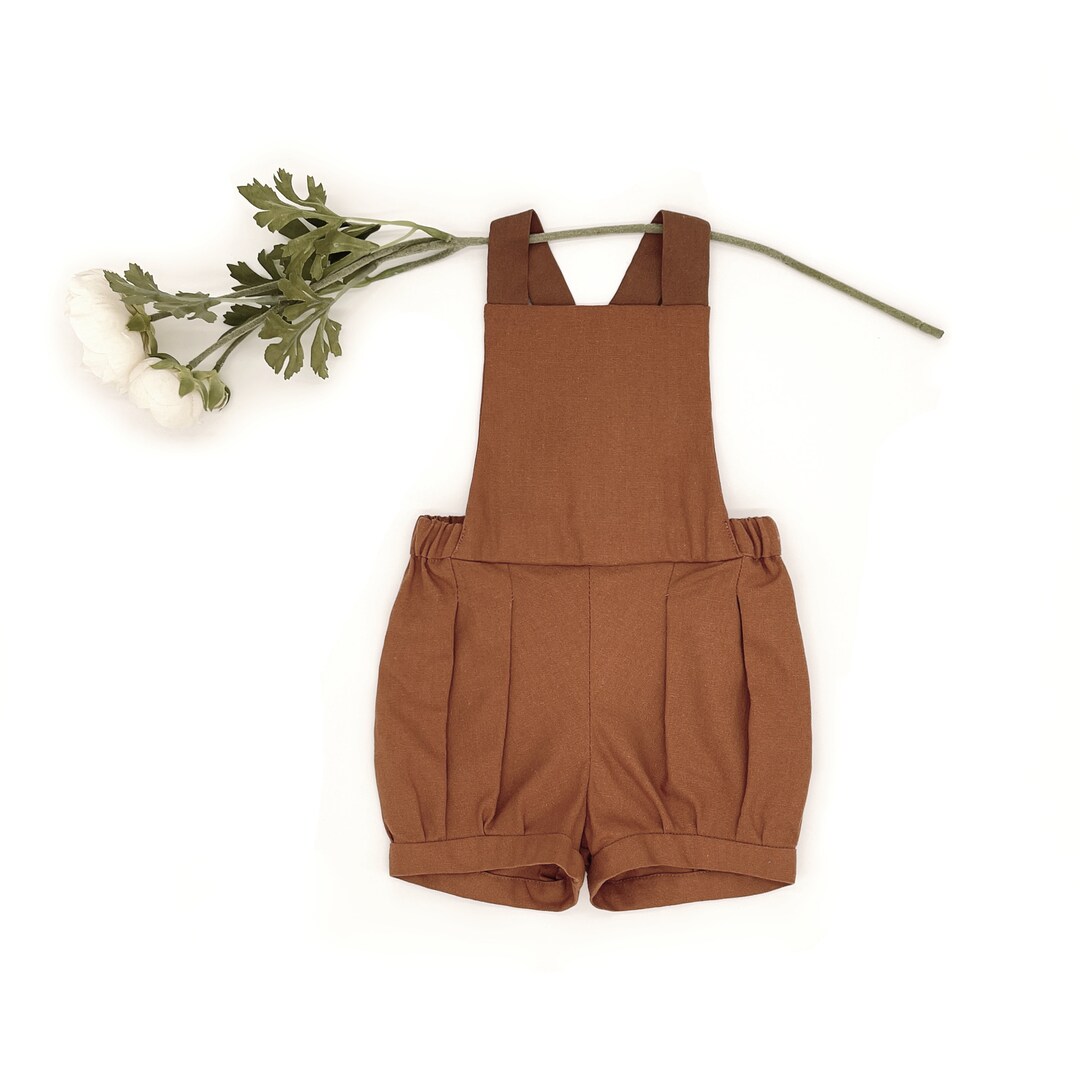 Burnt Orange Linen Overalls / Rust Occasion Coveralls / Wedding Brown ...