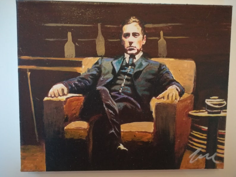 Michael Corleone Painting , the Godfather, Oil Painting on Canvas ...