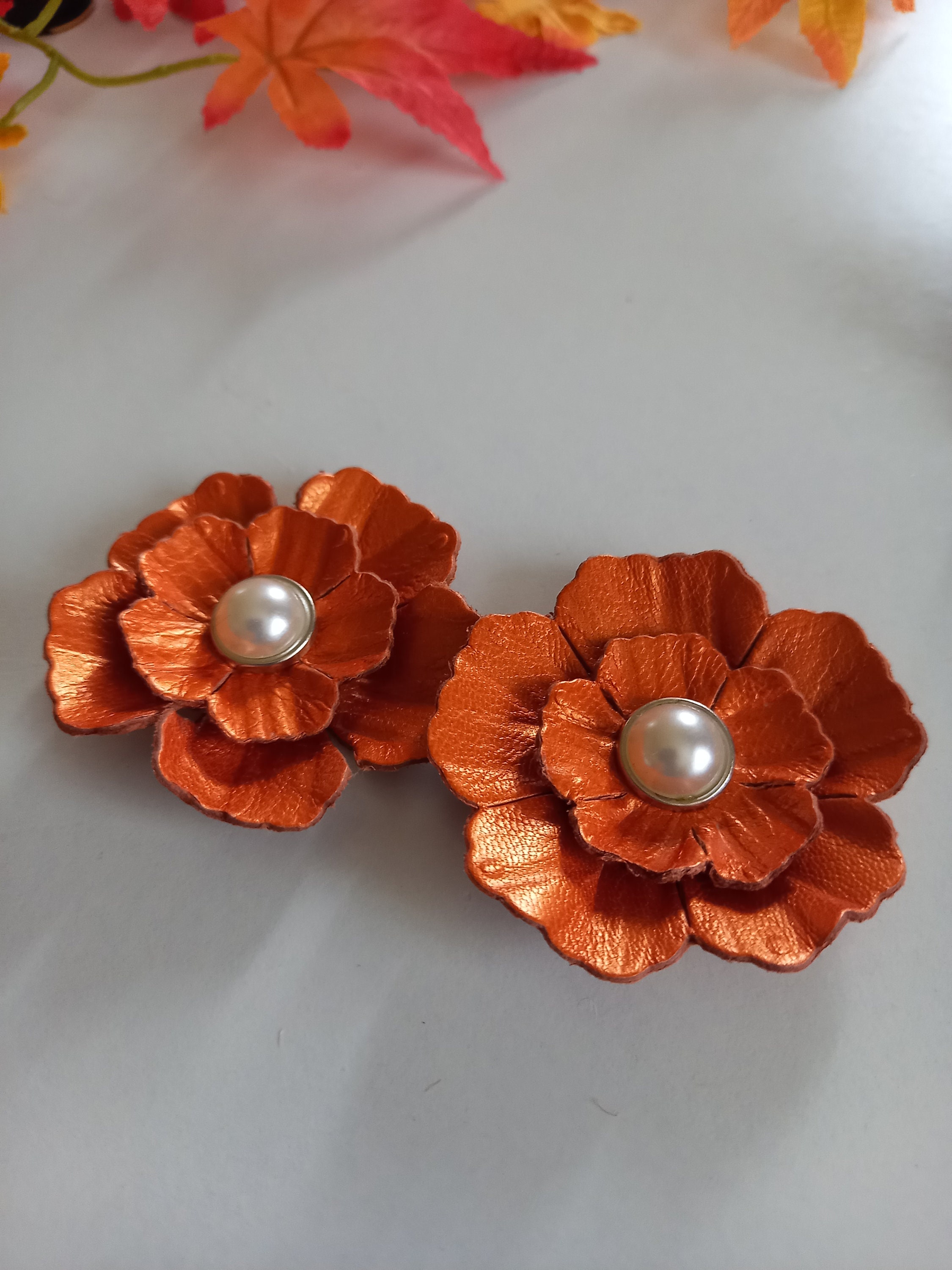 25 Colors to Choose From Pretty Leather Flowers Handmade - Etsy