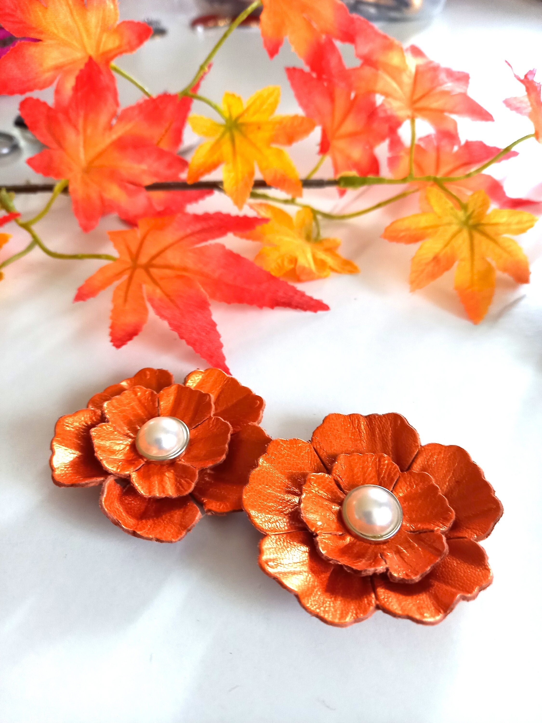 25 Colors to Choose From Pretty Leather Flowers Handmade - Etsy