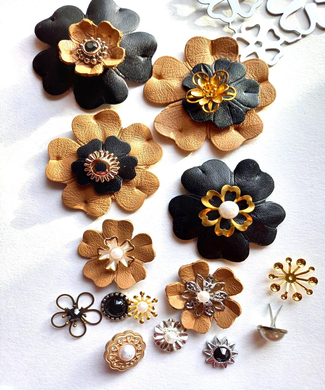 25 Colors to Choose From, Pretty Soft Leather Flowers in the Color of ...