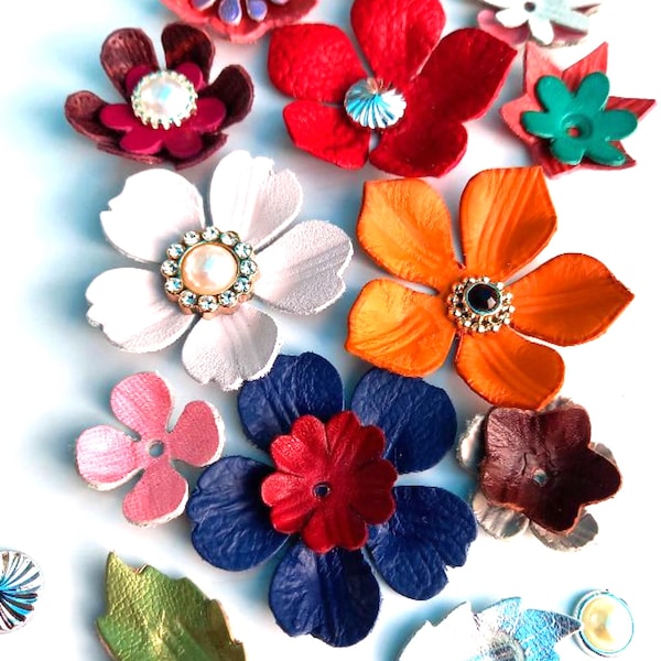 Leather Flowers - Etsy