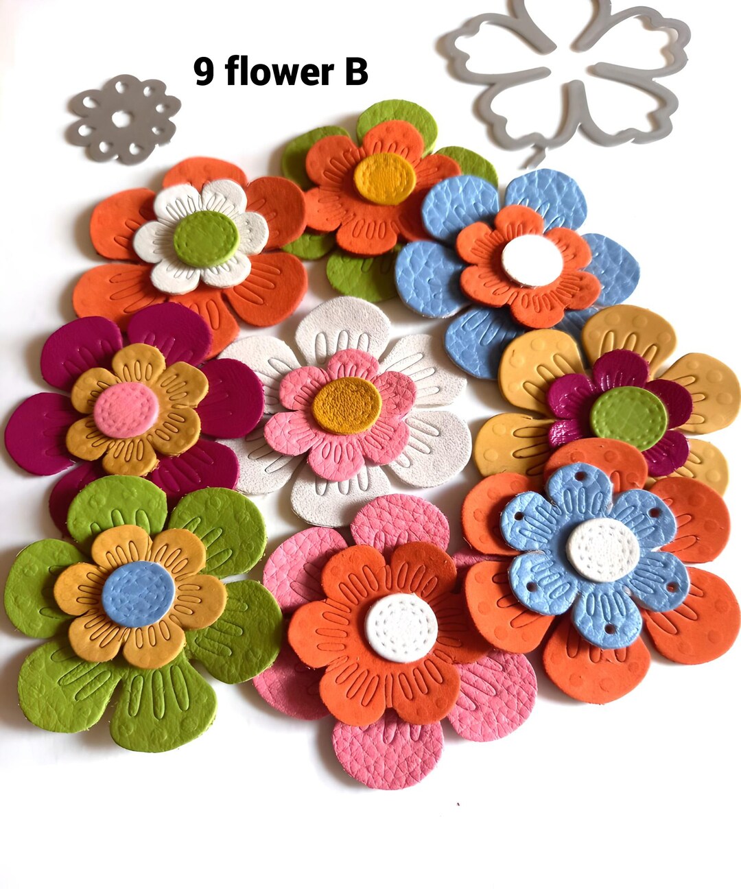 35 Colors to Choose From Smooth Leather Flowers for Bags and Shoes, in ...