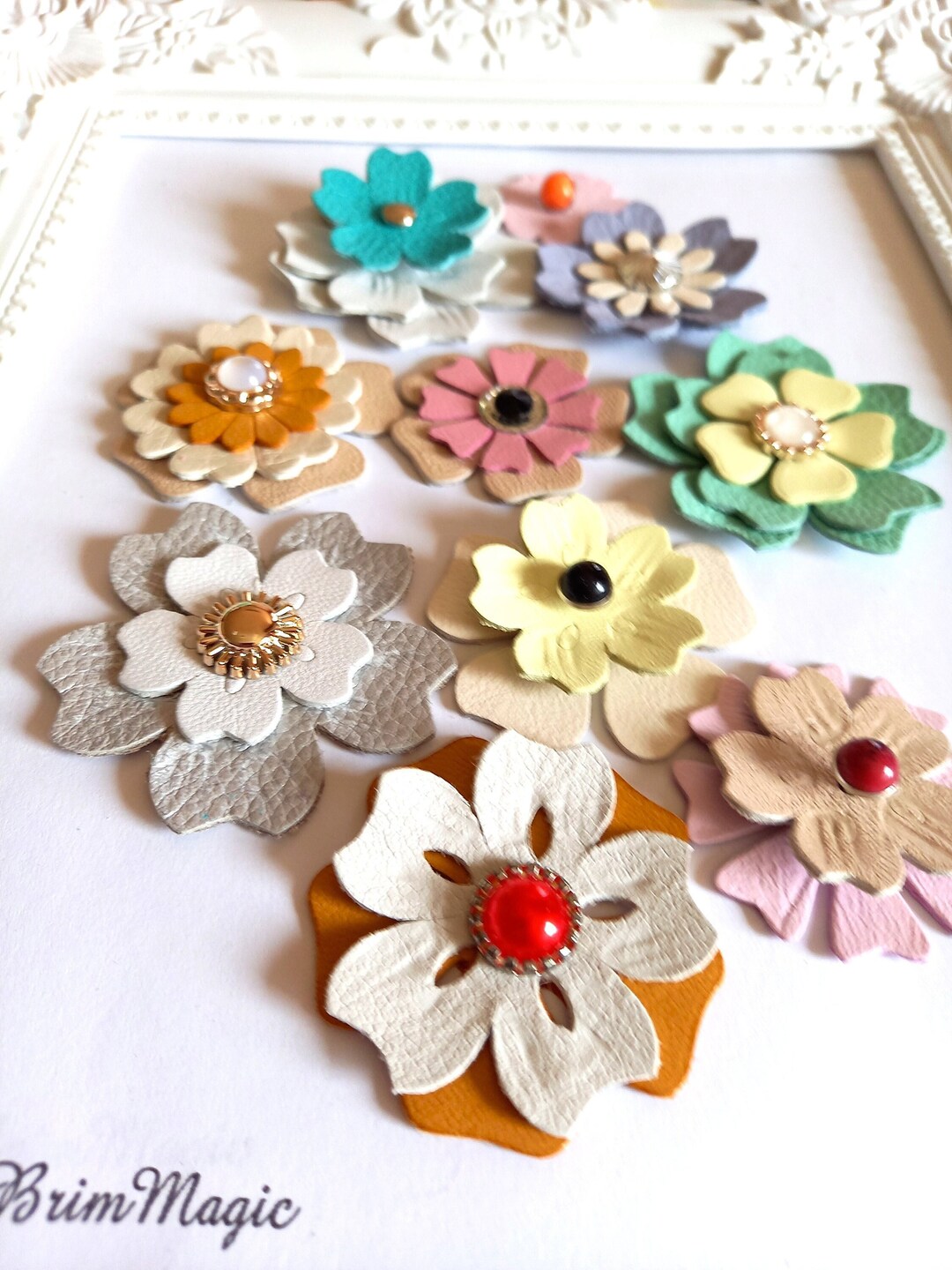 35 Colors to Choose From, Beautiful Leather Flowers Pastel Colored 3 ...