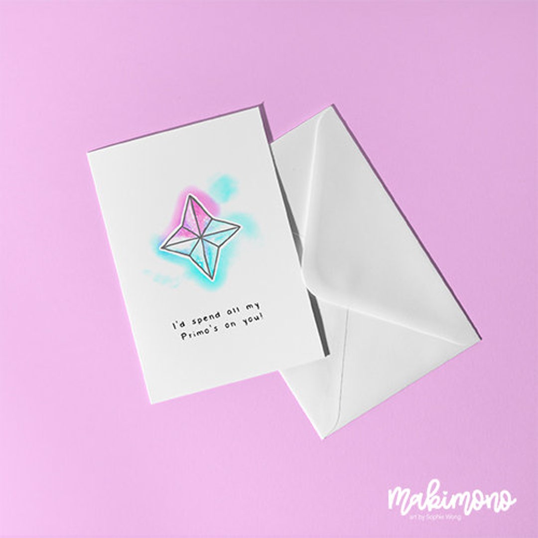 Primogem Genshin Impact A6 Anniversary Card - Etsy