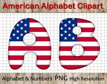American Flag Alphabet | Etsy