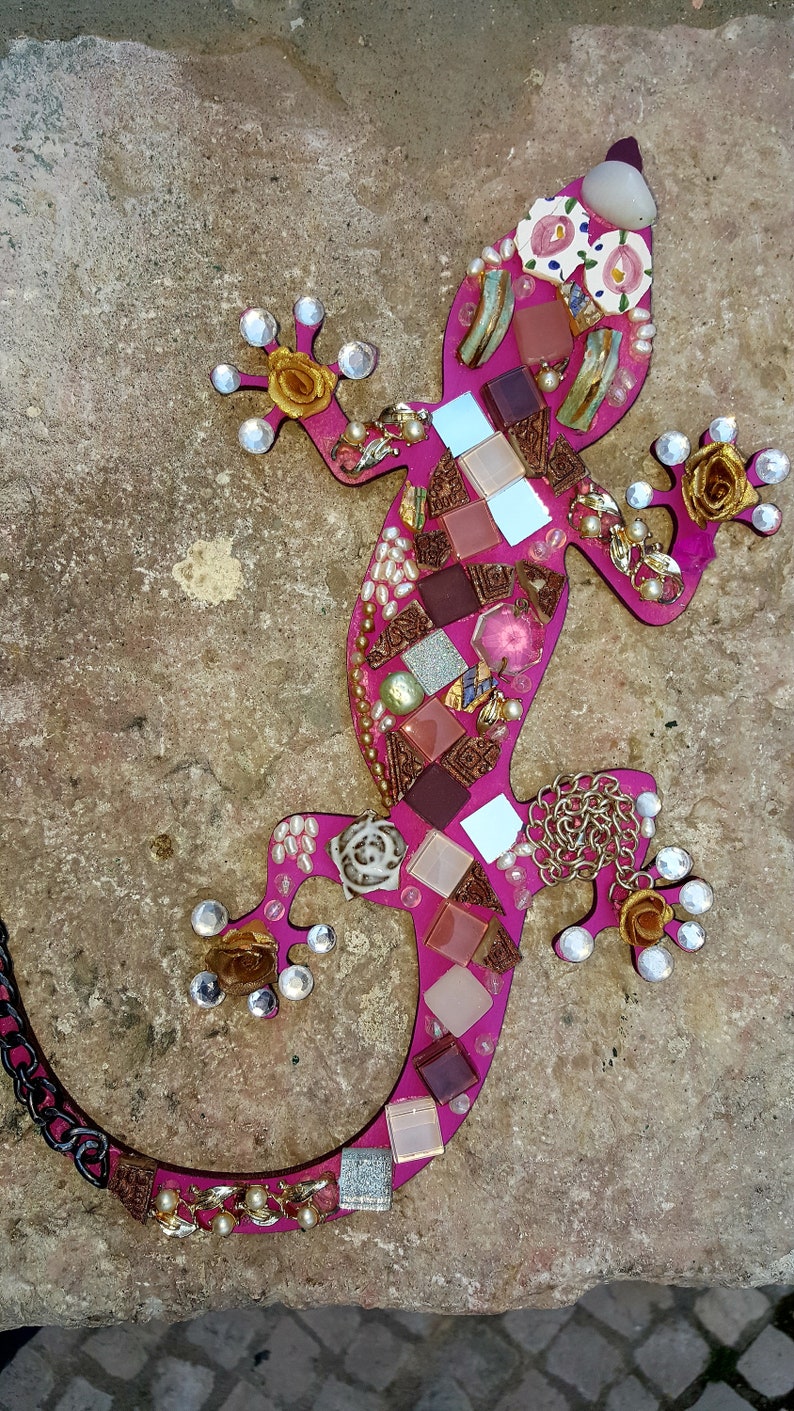 Mosaic Gecko; Mosaic Lizard; Mosaic Salamander; Mosaic Reptile; Colorful Mosaic Gecko - Etsy