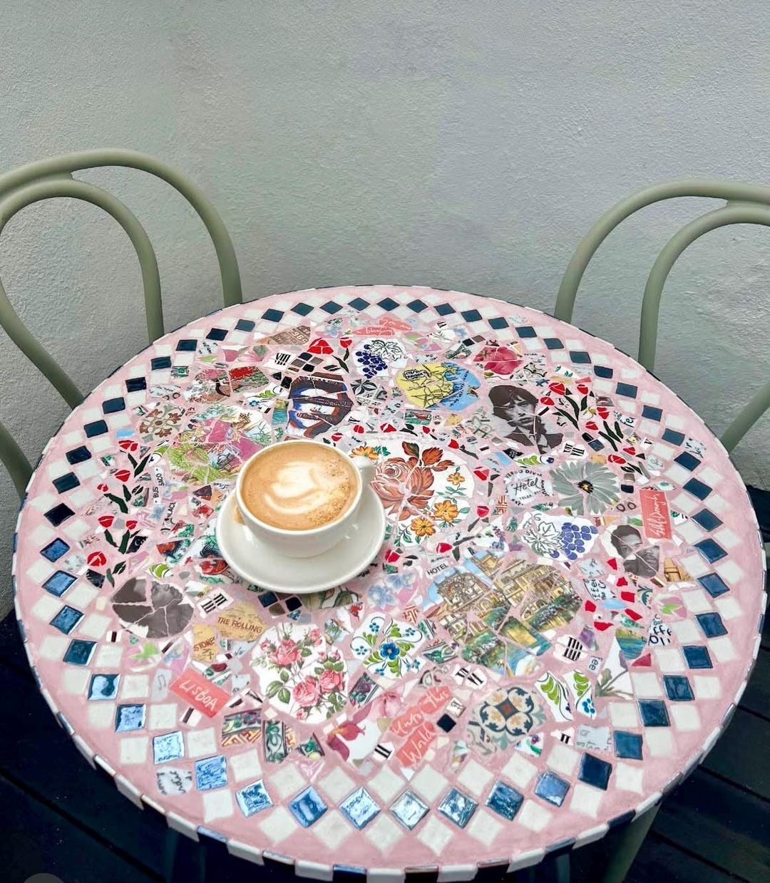 Mosaic Collage Ceramic Tile Tabletop; Highly Original Mosaic Tabletop ...