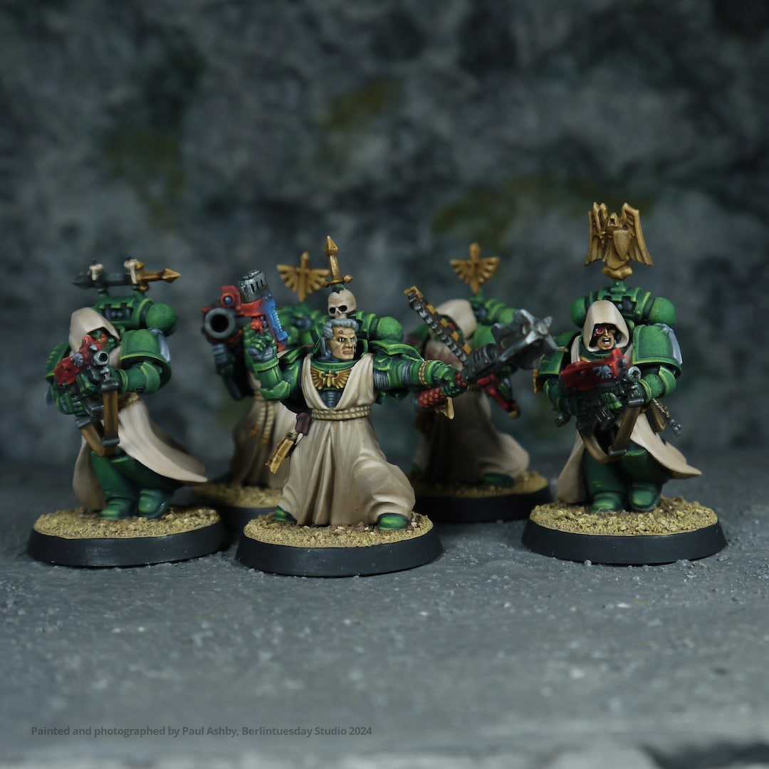 Dark Angels Veterans Set 5 Handpainted Tabletop Wargaming Miniatures ...