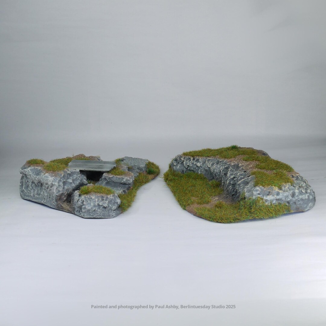 Small Rocky Outcrops (2 Pce) B - Handmade Wargame Terrain - Scenery ...