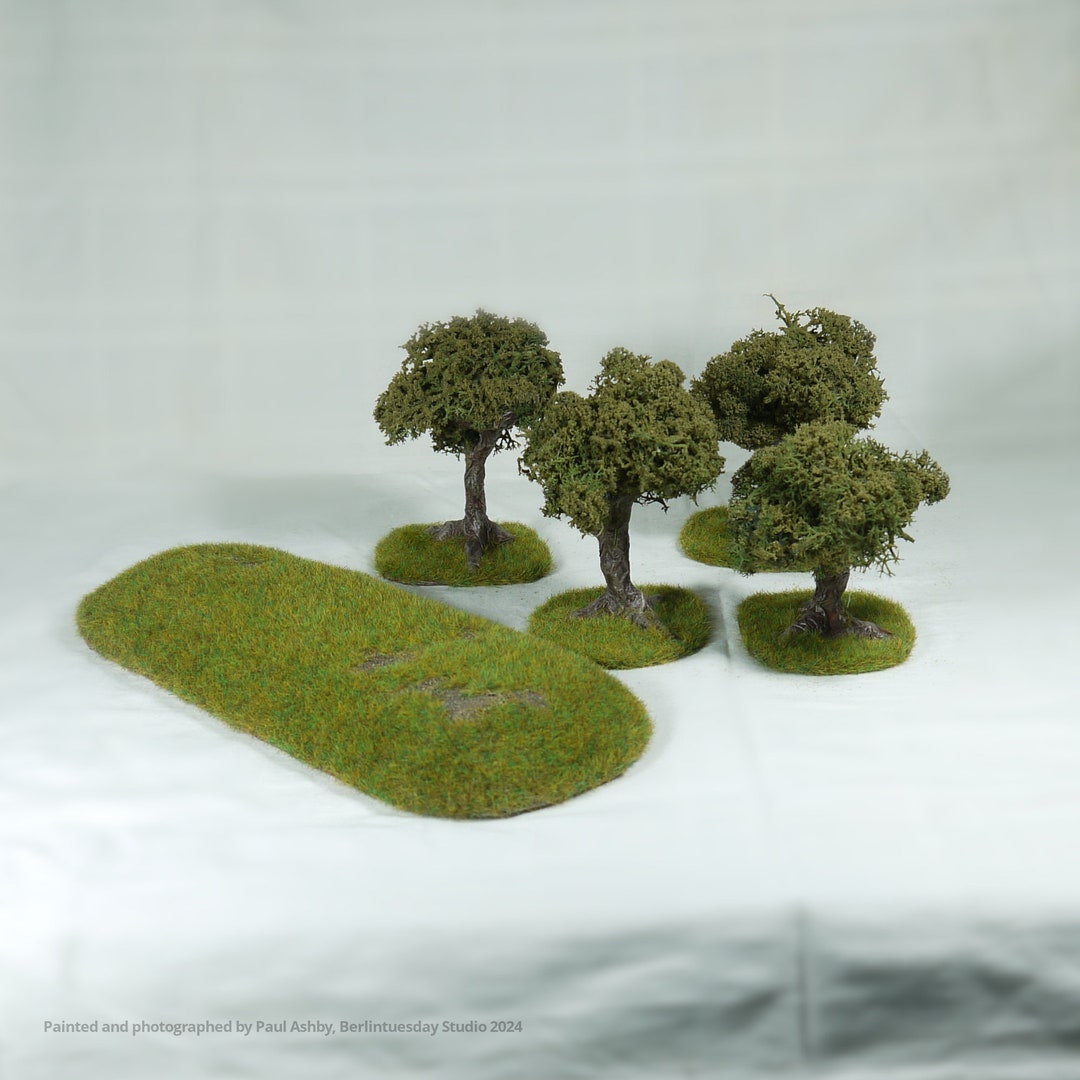 Trees Grassy Mound Set Handmade Wargame Terrain Scenery, Scatter ...