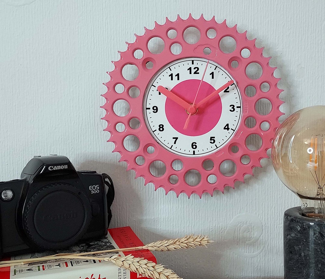 Clock, Wall Clock,pink Dirt Bike Sprocket Motorbike Clock - Etsy