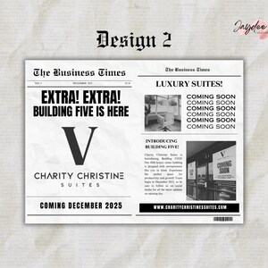 Grand Opening Business Branding Newspaper Template, DIY Canva Template ...