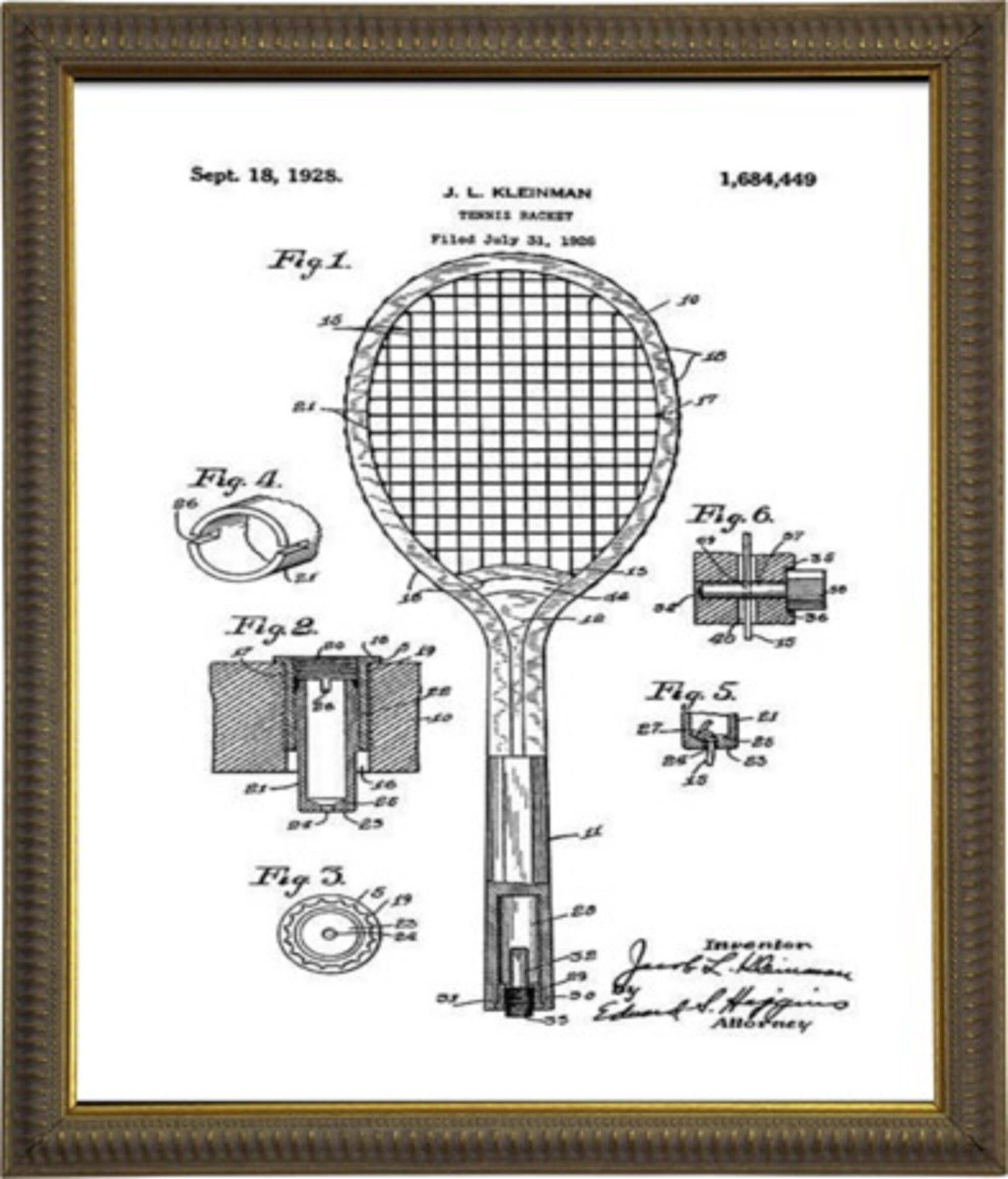 Tennis Racket Patent1928,tennis Racket Print,tennis Racket Art,tennis ...