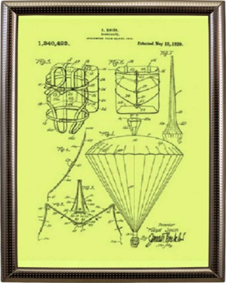 Sky Diving Parachute Patent,printable Patent,vintage Poster,vintage Art ...
