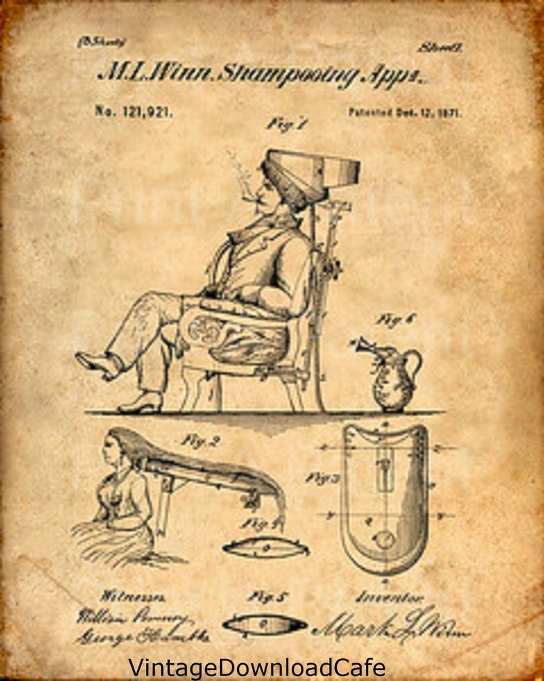Hair Shampooing Appliance Patent Print, Hair Shampoo Patent Print ...