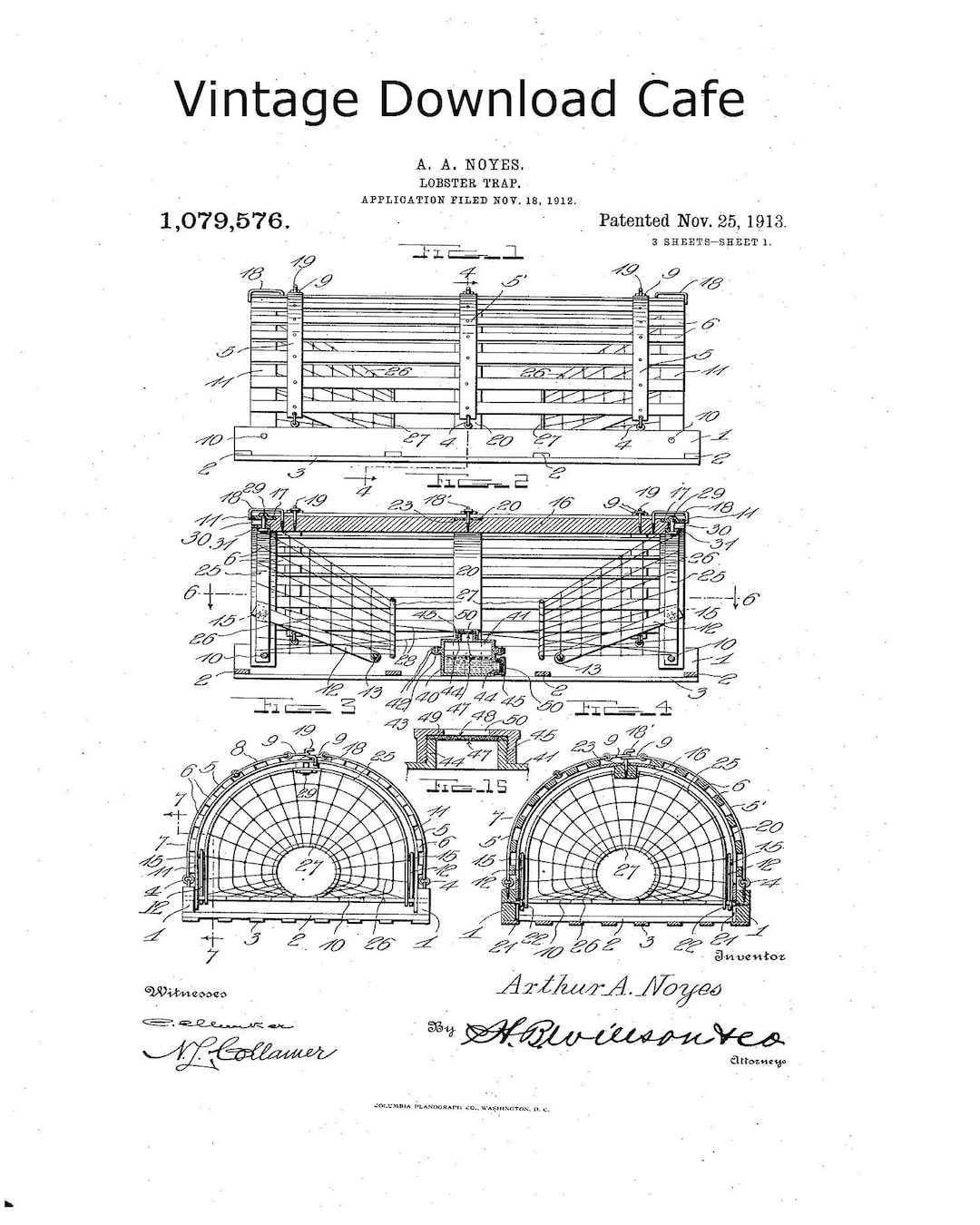 Lobster Trap Patent,fishing Art,lobster Print,sea Art,home Decor,office ...