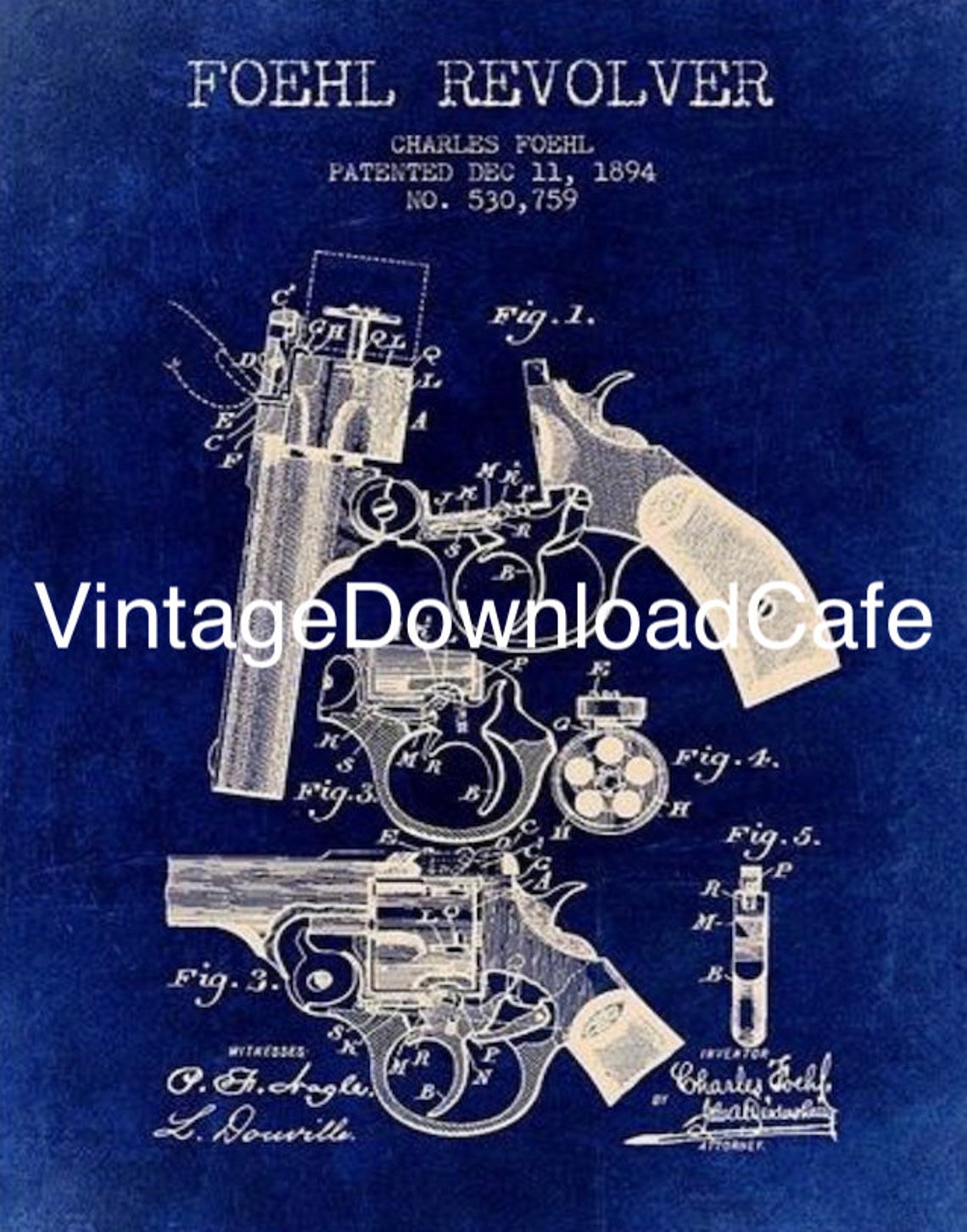 1894 Foehl Revolver Digital Art, Art Print, Art and Collectables ...