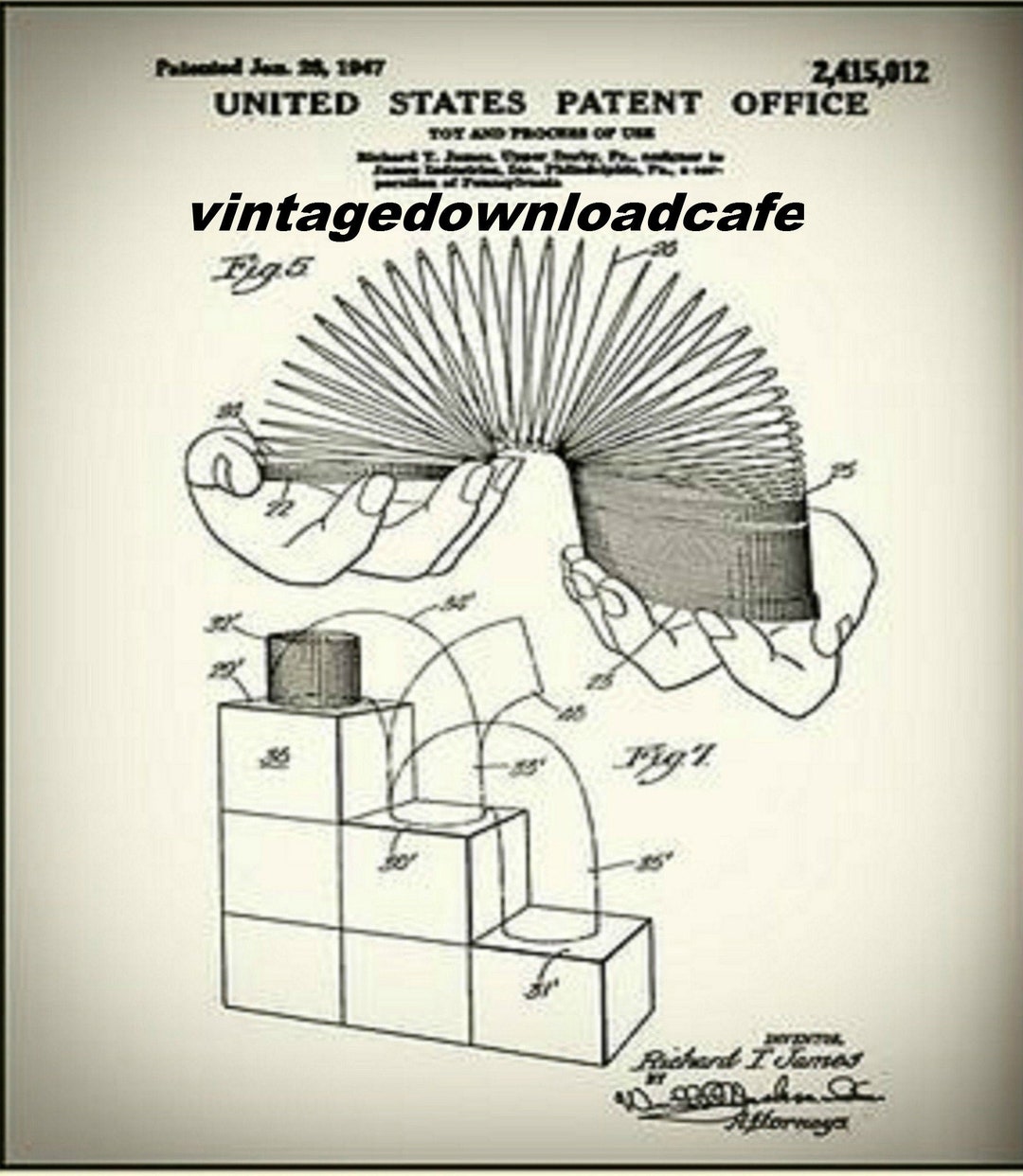 Slinky Patent 1947,slinky Poster,game Room Decor, Childs Room Decor ...