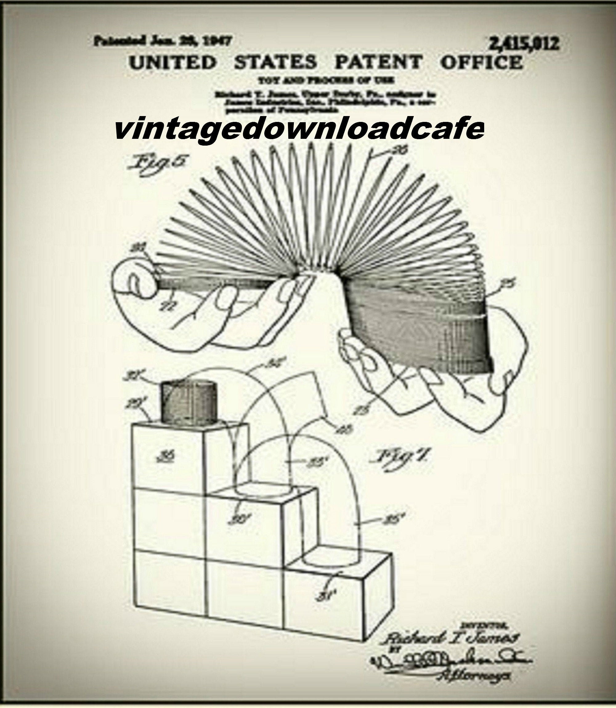 Slinky Patent 1947,slinky Poster,game Room Decor, Childs Room Decor ...