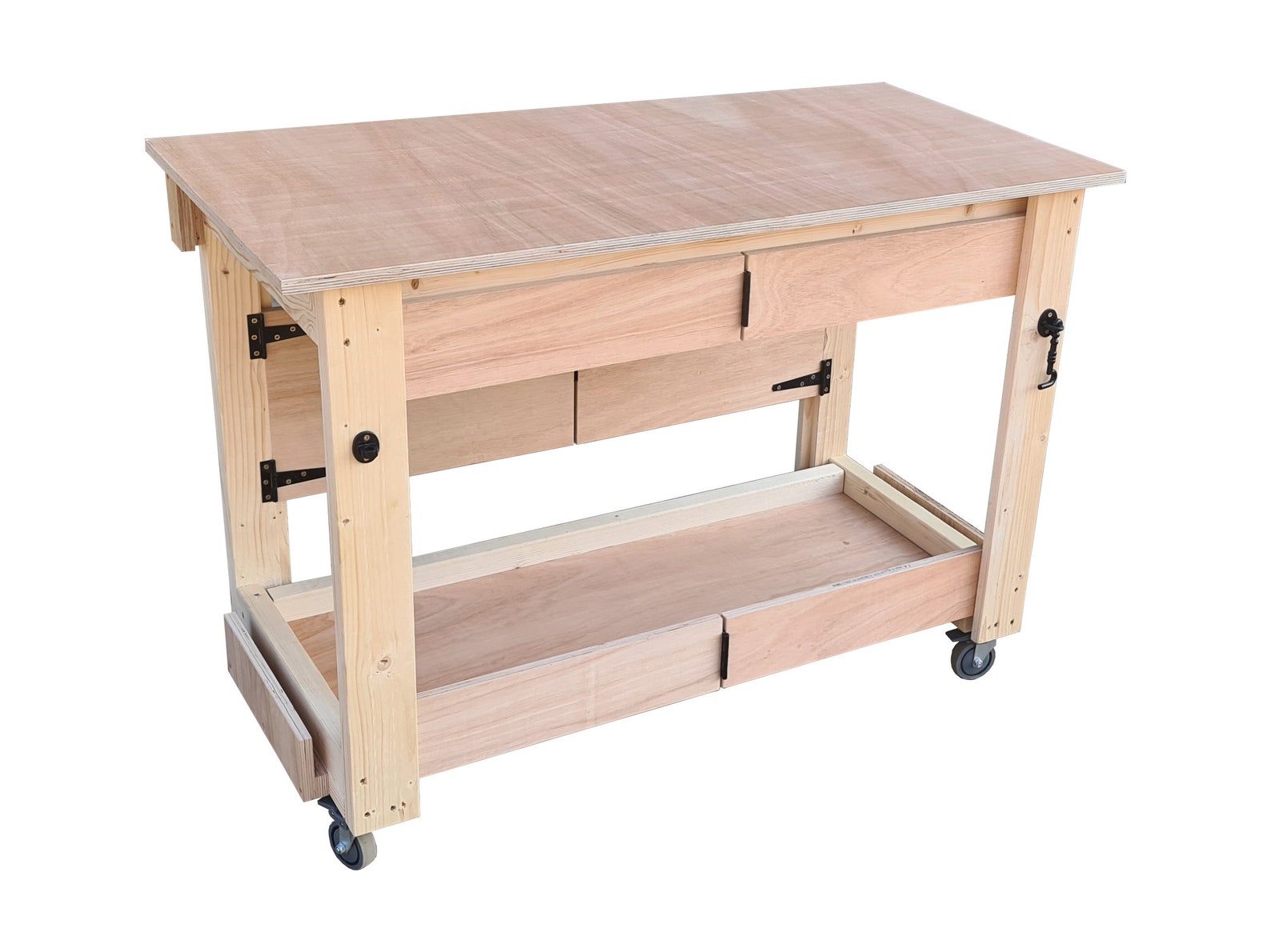 Habilis Workbench Handmade Wooden Folding Mobile Eucalyptus Hardwood ...