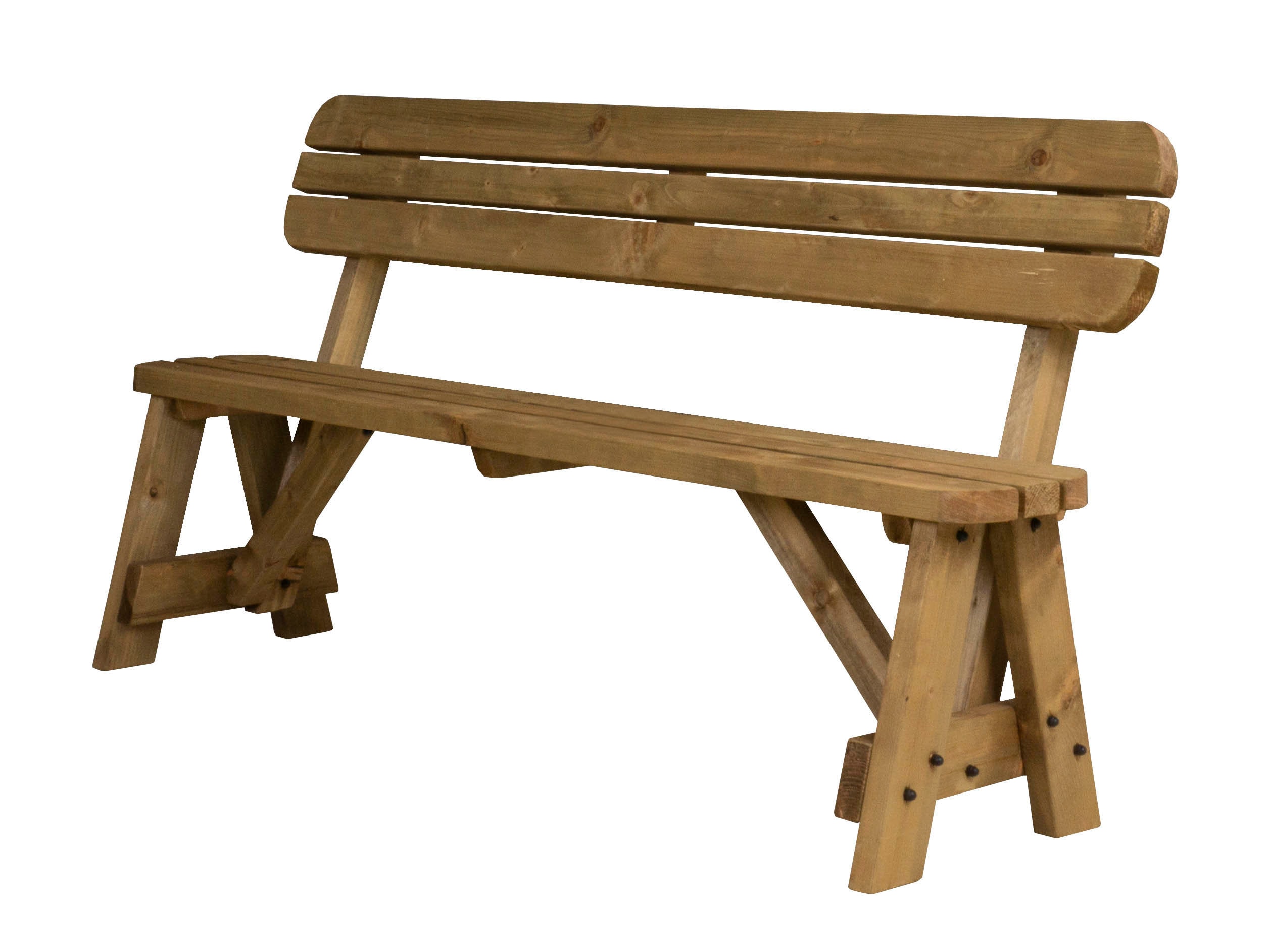 Wooden Rounded Fence Bench With Back-rest, Victoria - Etsy UK