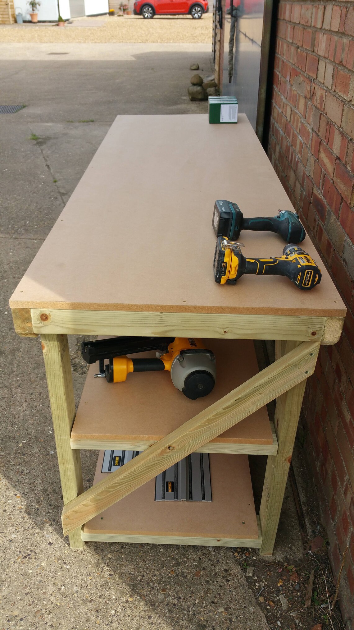 Wooden Workbench 18mm MDF Top Double Shelf - Etsy UK