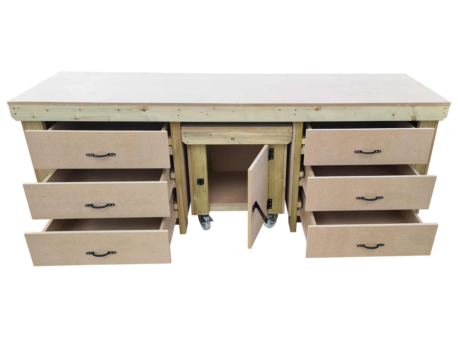 Workbench Wooden 18mm MDF Top With Drawers and Functional - Etsy