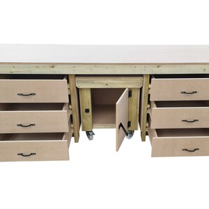 Workbench Wooden 18mm MDF Top - With Drawers and Functional Lockable ...