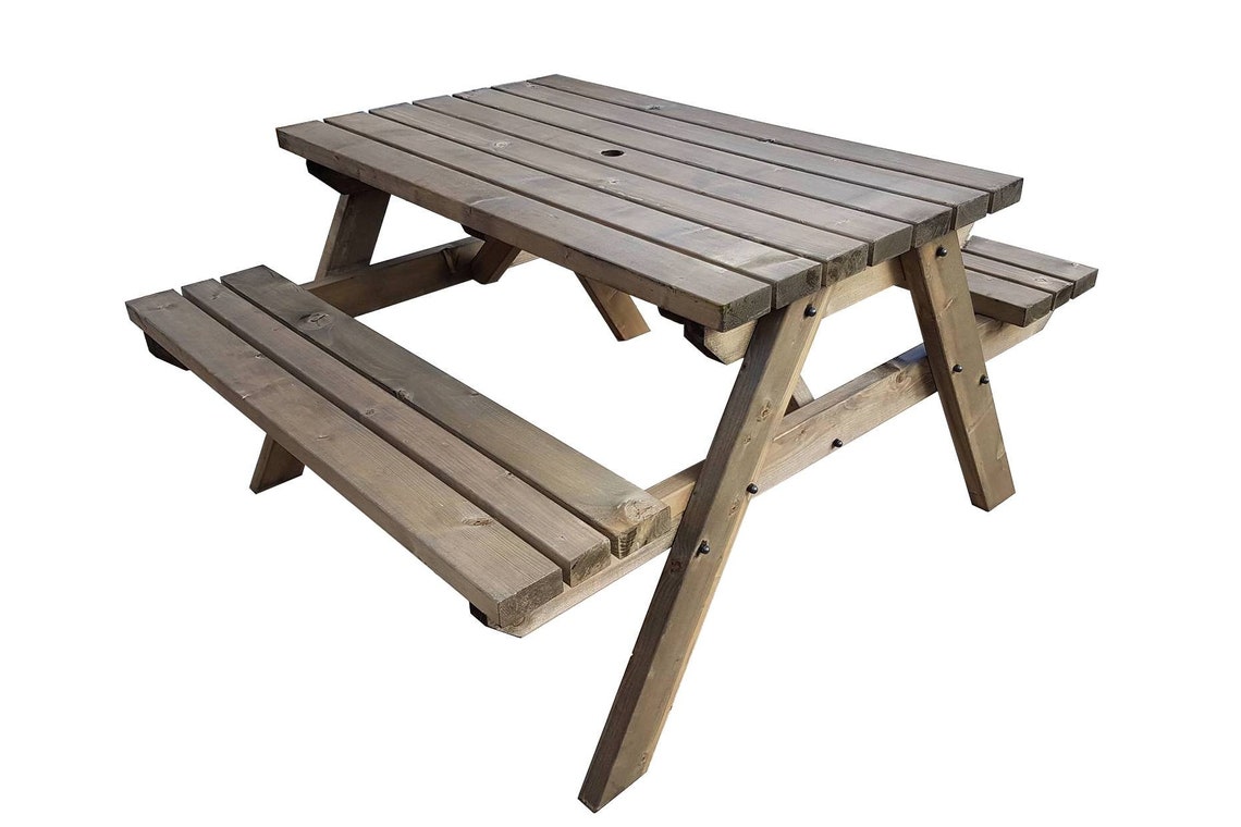 Wooden Pub Style Bench Traditional Garden Picnic Table and - Etsy UK