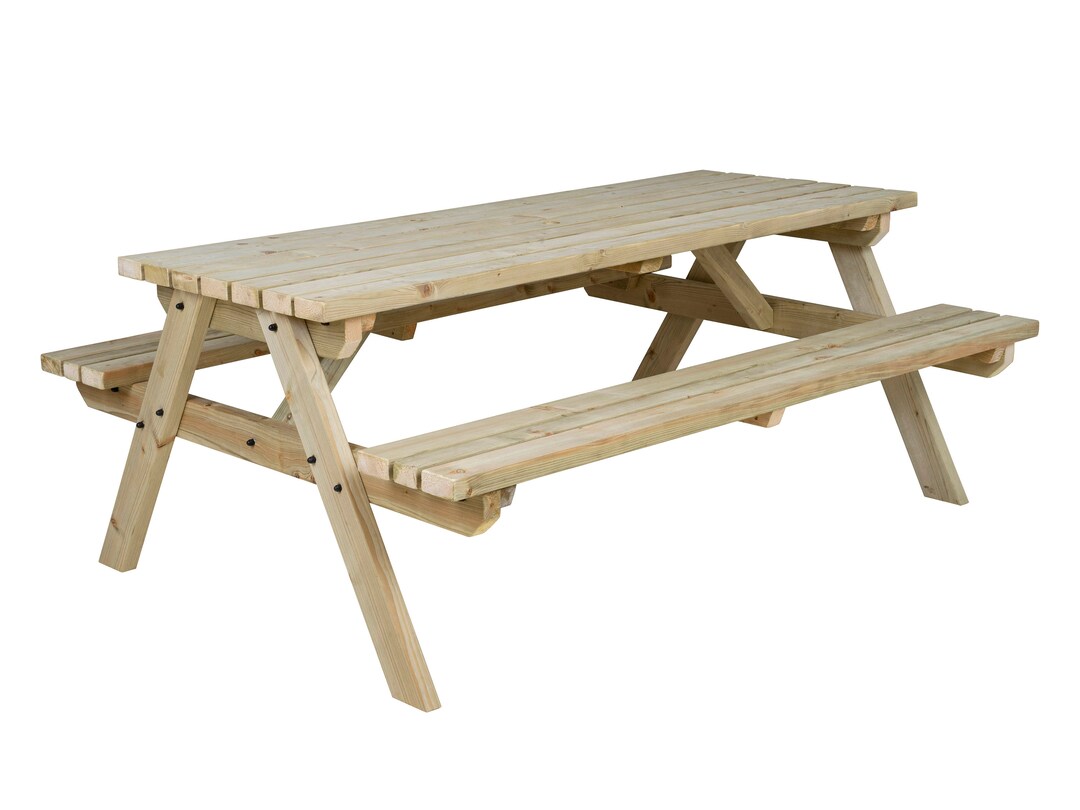 Wooden Pub Style Bench, Traditional Garden Picnic Table and Bench ...