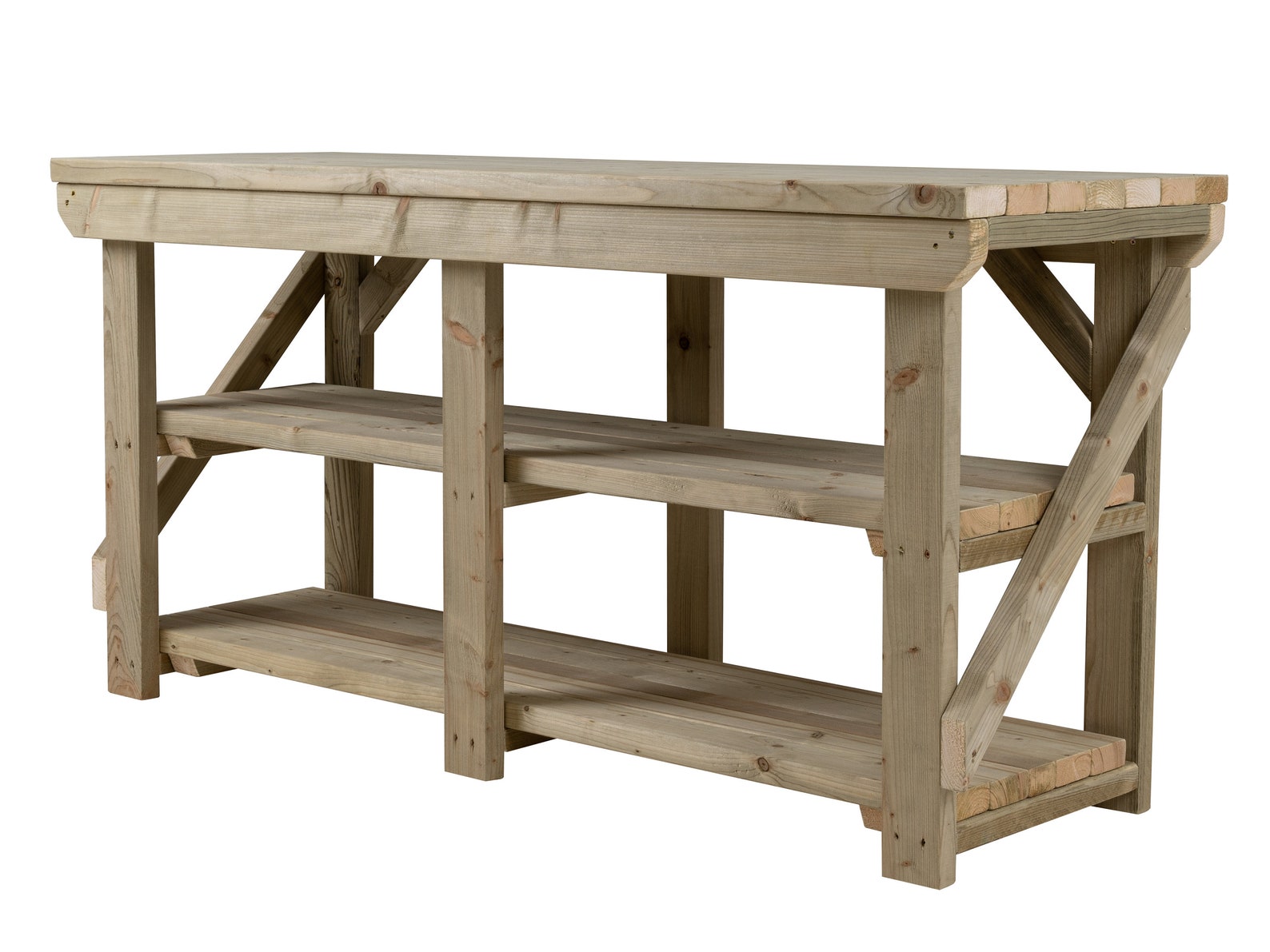 Wooden Indoor/outdoor Workbench With Double Shelf - Etsy UK