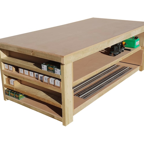 Wooden MDF Top Workbench With Extra Shelving 4ft to 8ft in - Etsy UK