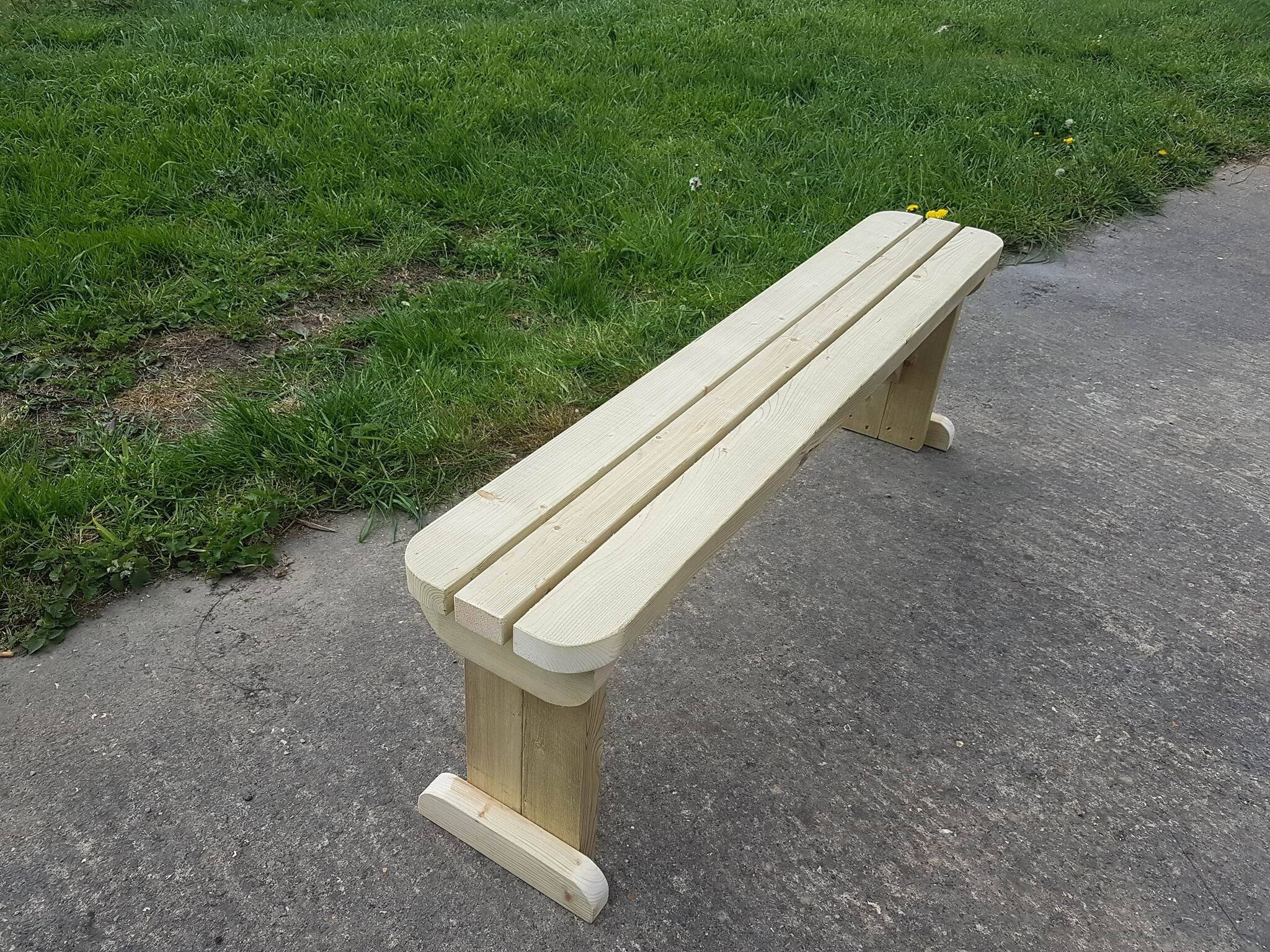 Wooden Garden Fence Bench Hollies Rounded Seating - Etsy UK
