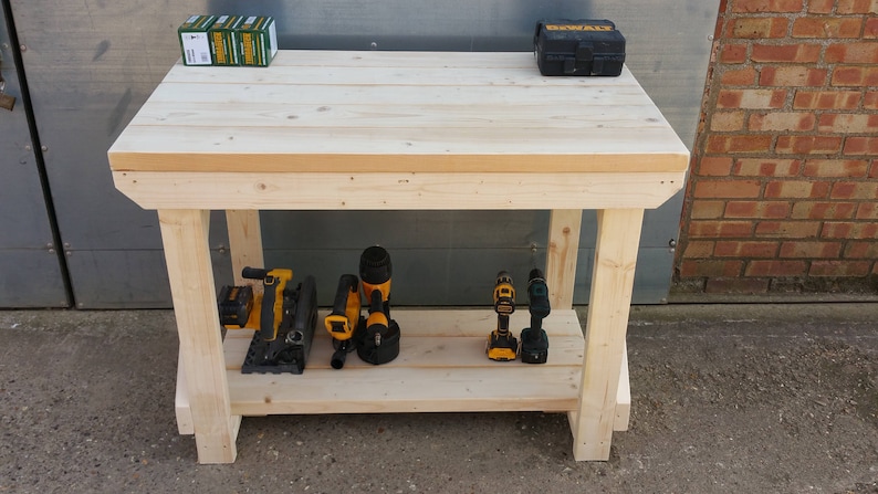 Wooden Workbench Made of Super Heavy Duty Timber 3ft to 6ft | Etsy