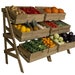 Produce, Bakery Display Stand With Wooden Boxes Commercial Veg and ...