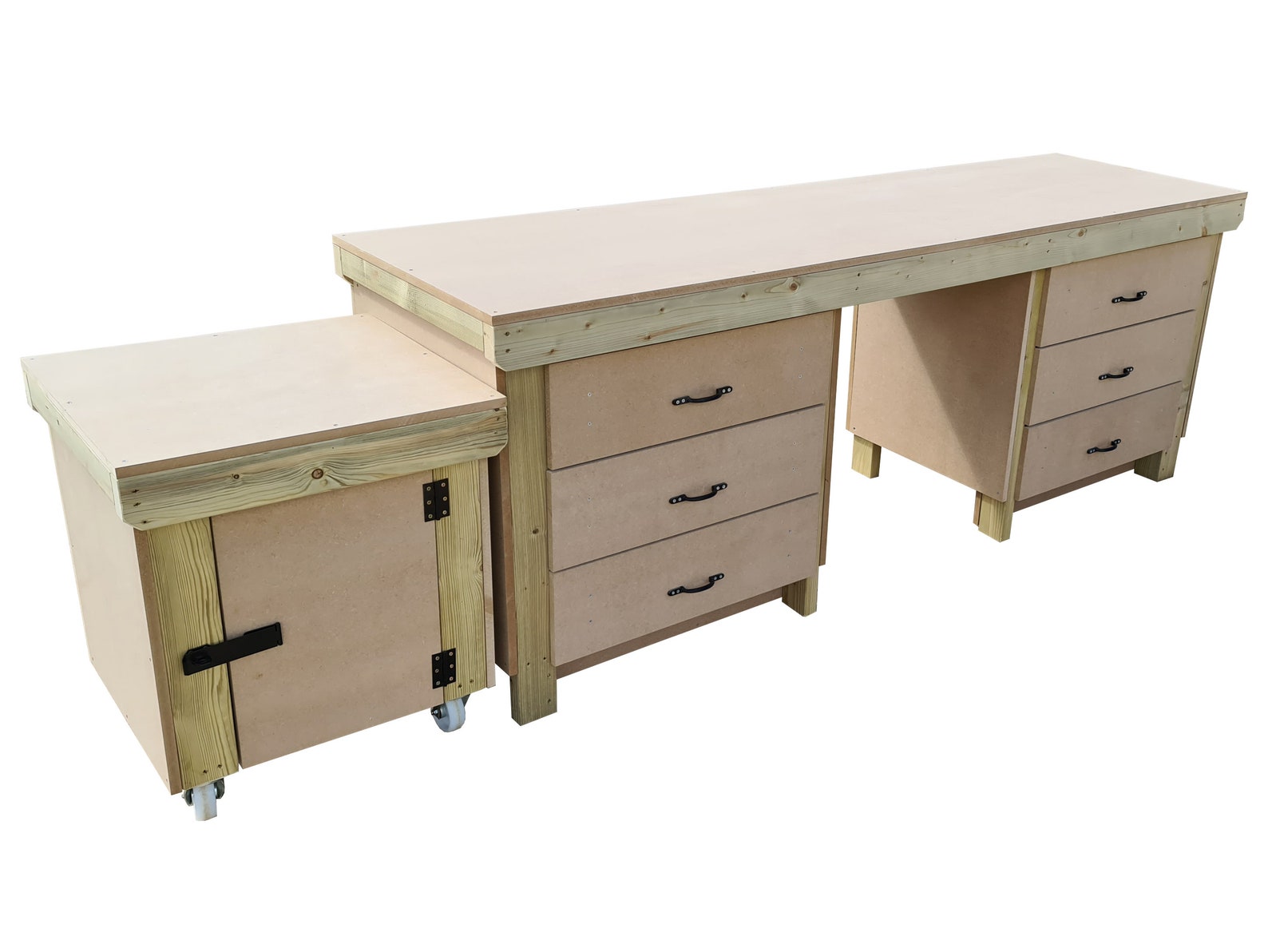 Workbench Wooden 18mm MDF Top With Drawers and Functional - Etsy