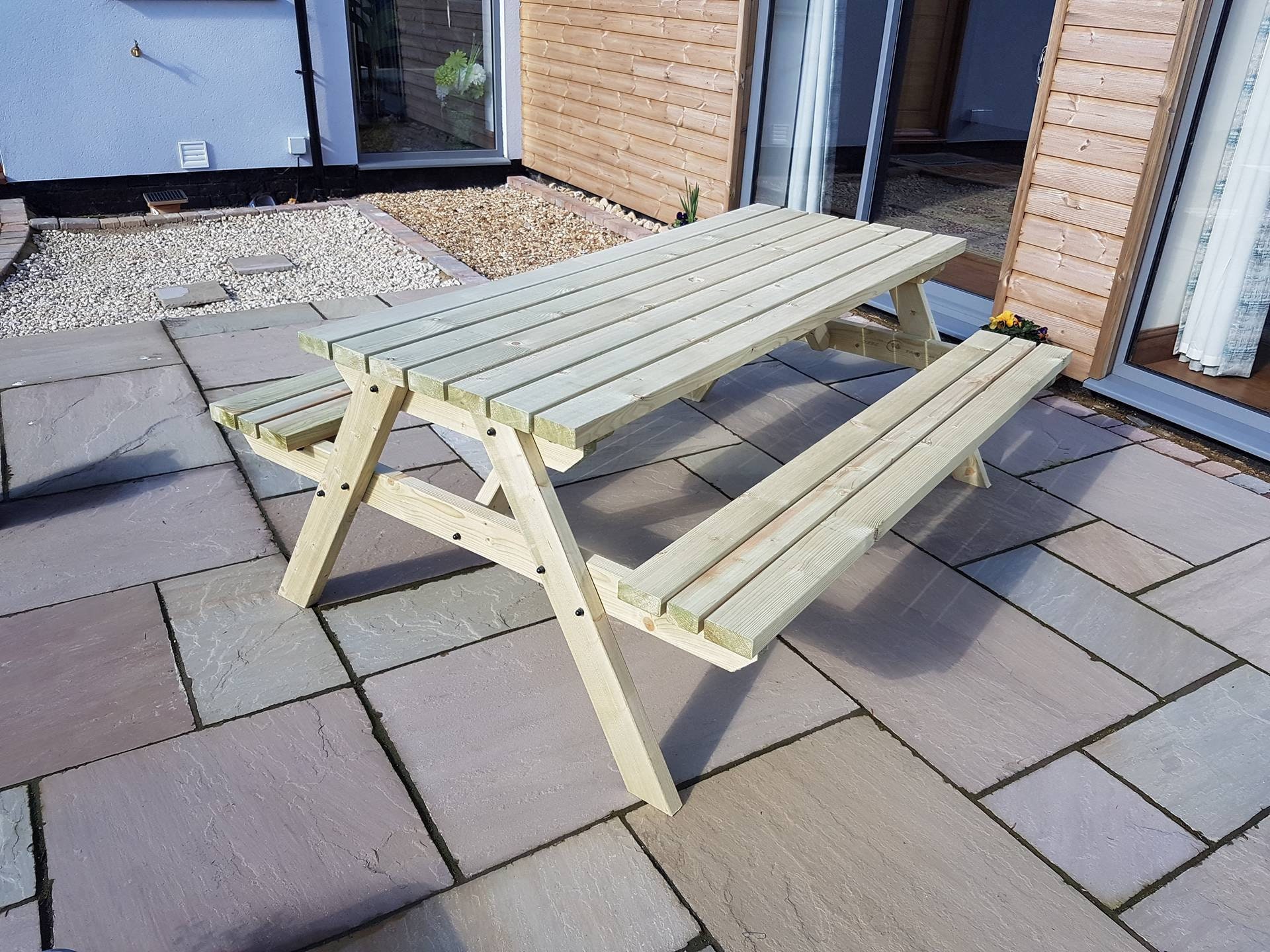 Wooden Pub Style Bench Traditional Garden Picnic Table and - Etsy UK