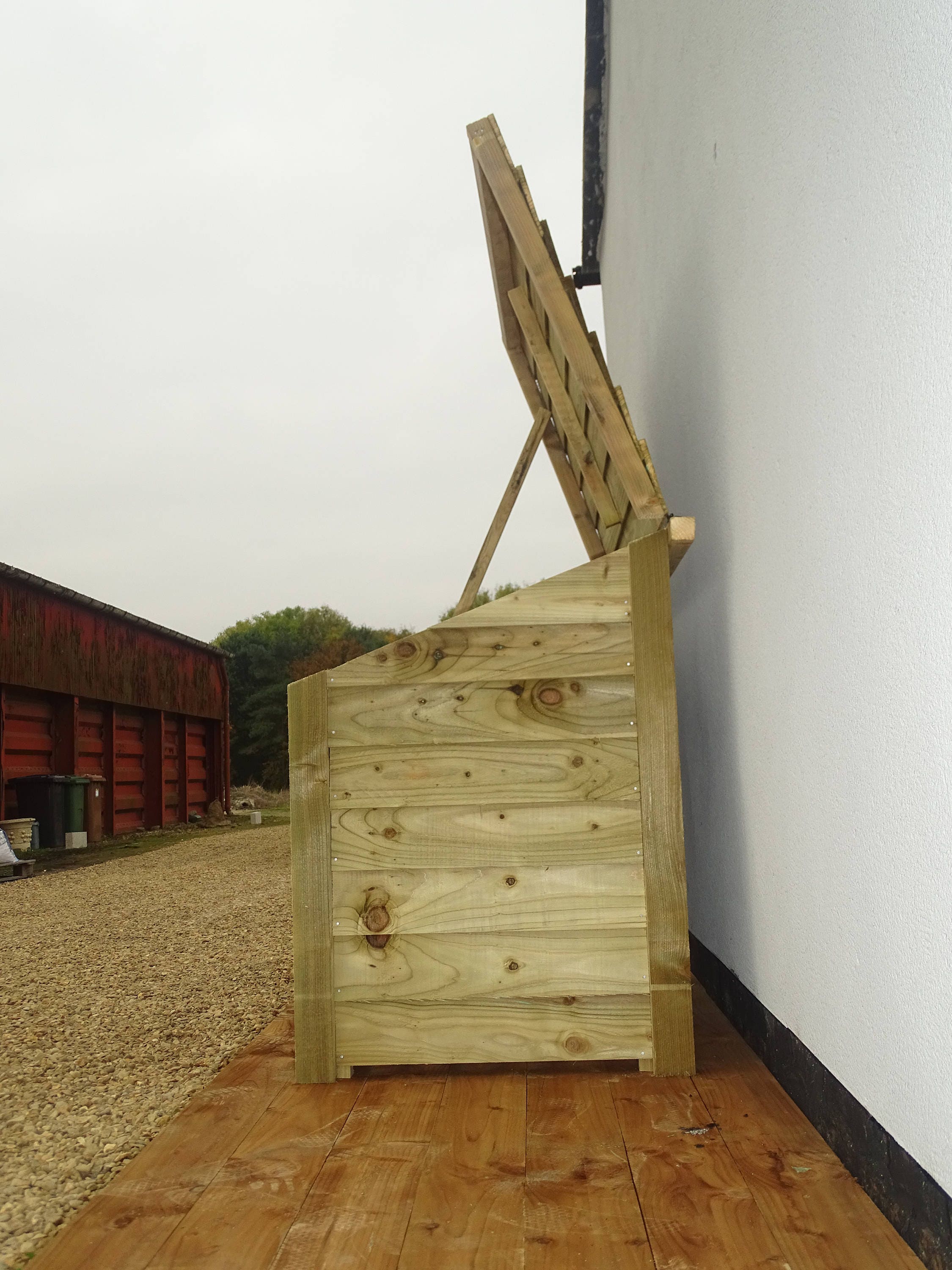 Wooden Log/firewood Chest Outdoor Storage | Etsy UK