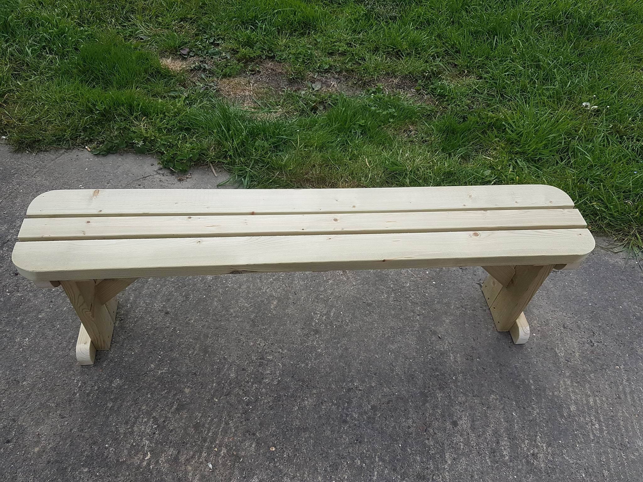 Wooden Garden Fence Bench Hollies Rounded Seating - Etsy UK