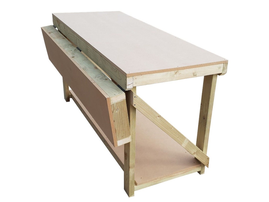 Extendable Wooden Workbench: Handmade MDF Top, Heavy Duty - Etsy UK