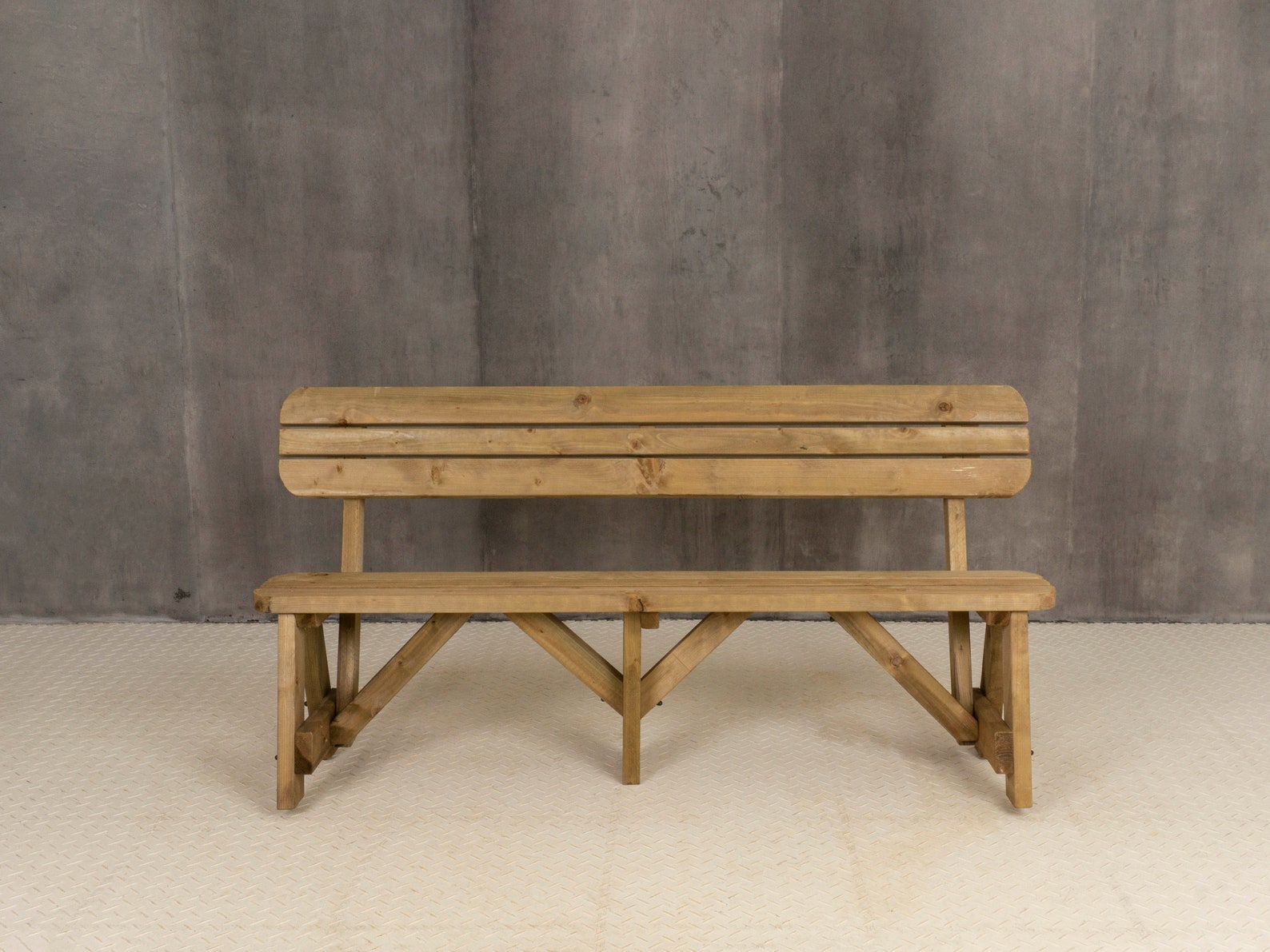 Wooden Rounded Fence Bench With Back-rest, Victoria - Etsy UK