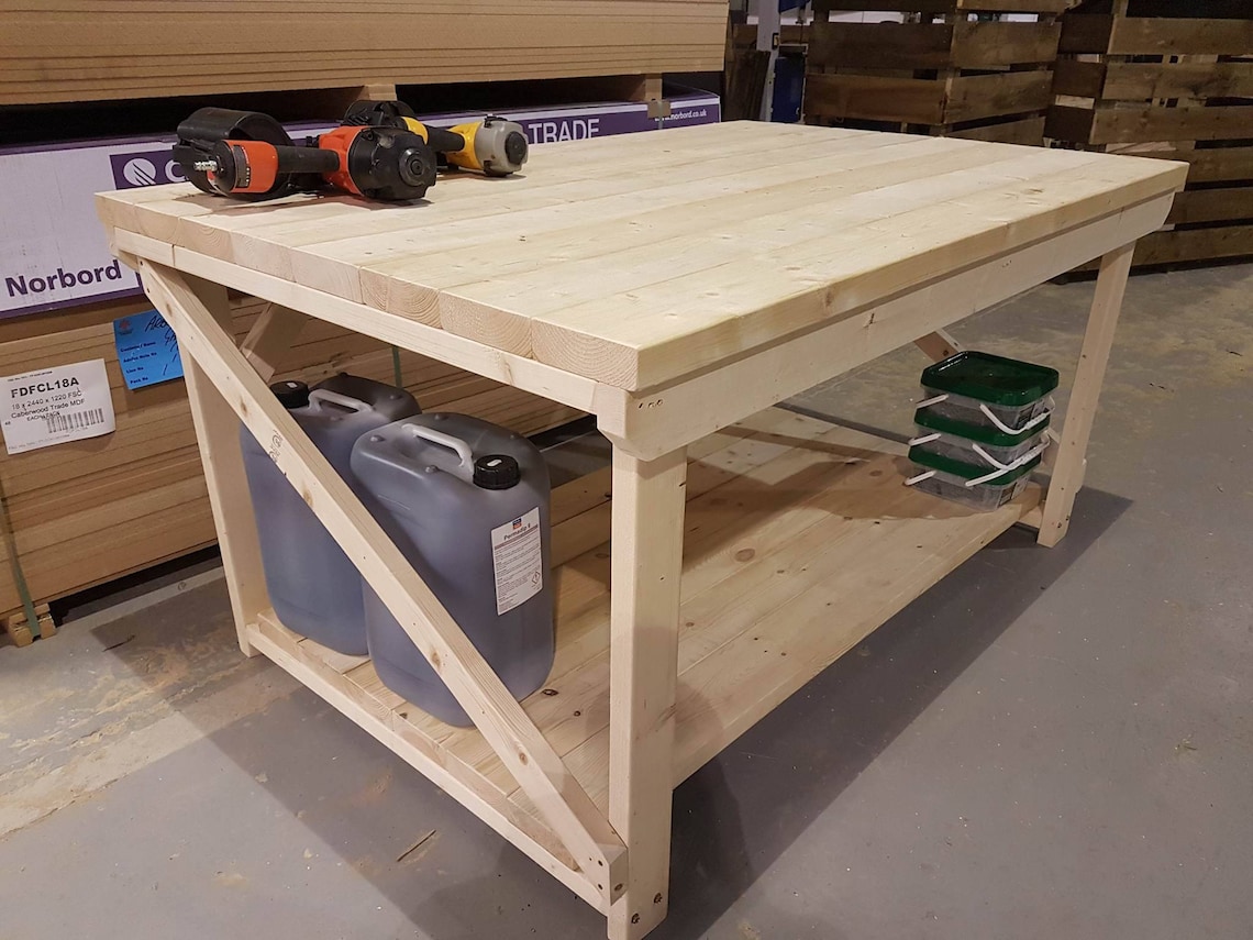 Wooden Workbench Super Heavy Duty 3ft to 6ft in Length 4ft | Etsy