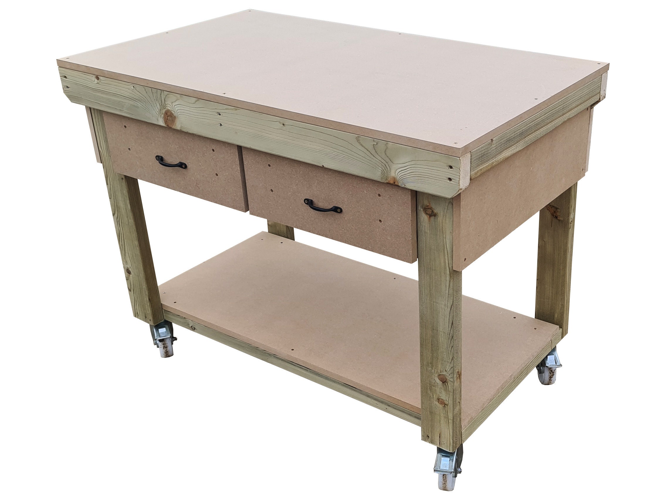 Wooden MDF Top Workbench With Drawers Industrial Heavy-duty - Etsy UK