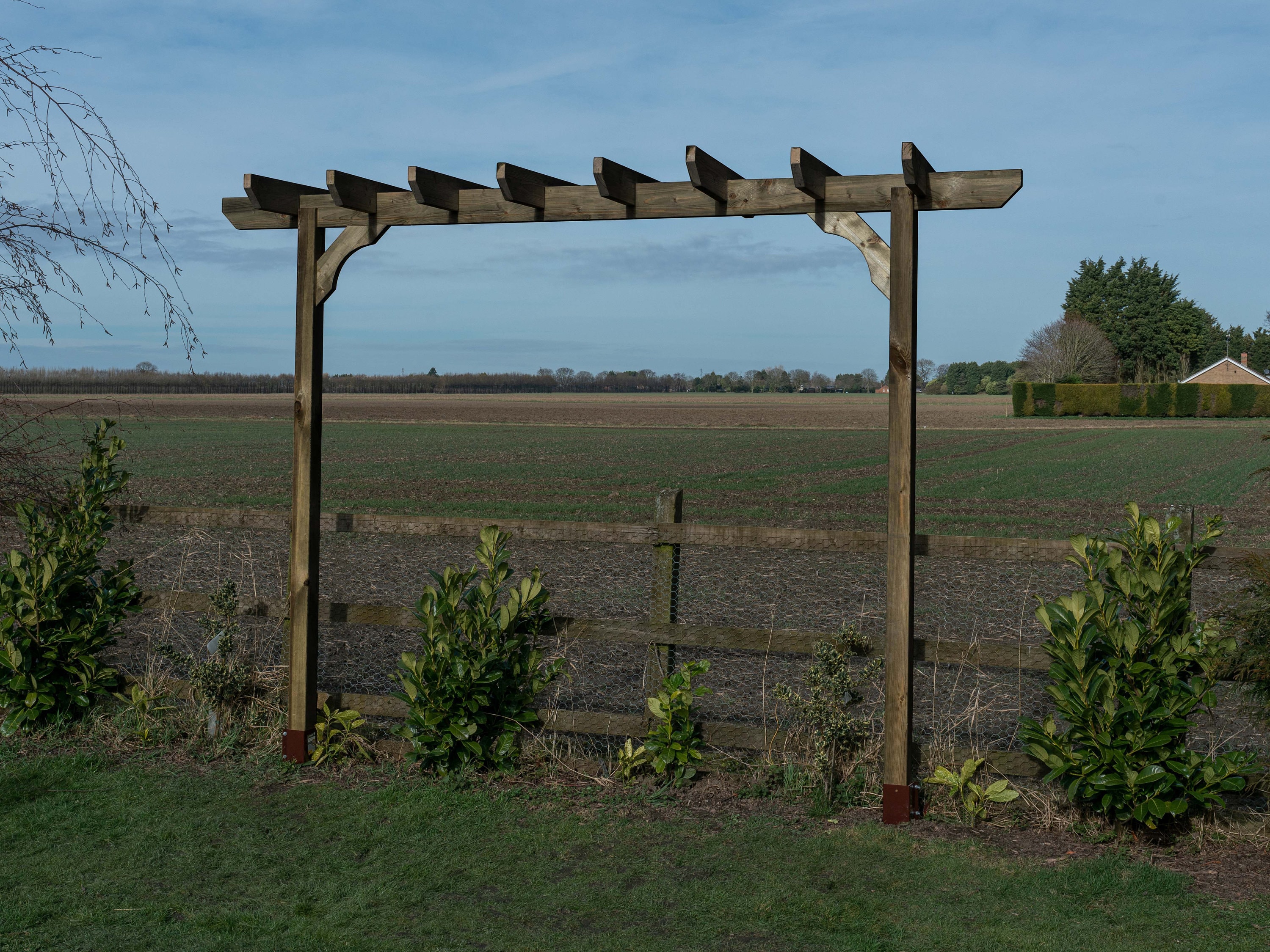 Wooden Chamfered Single Beam Pergola Plant Climbing Arbour | Etsy