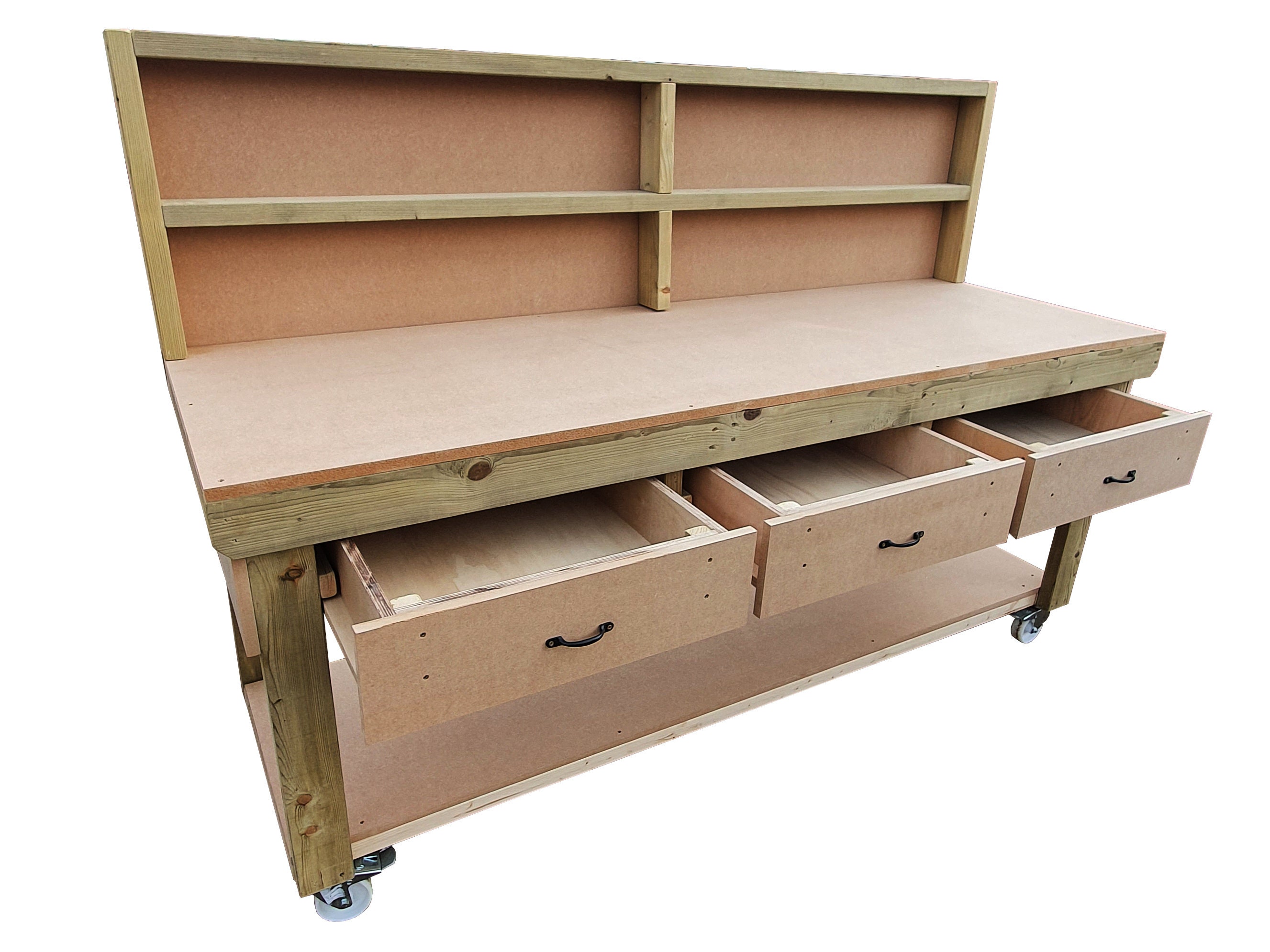 Wooden MDF Top Workbench With Drawers Industrial Heavy-duty - Etsy