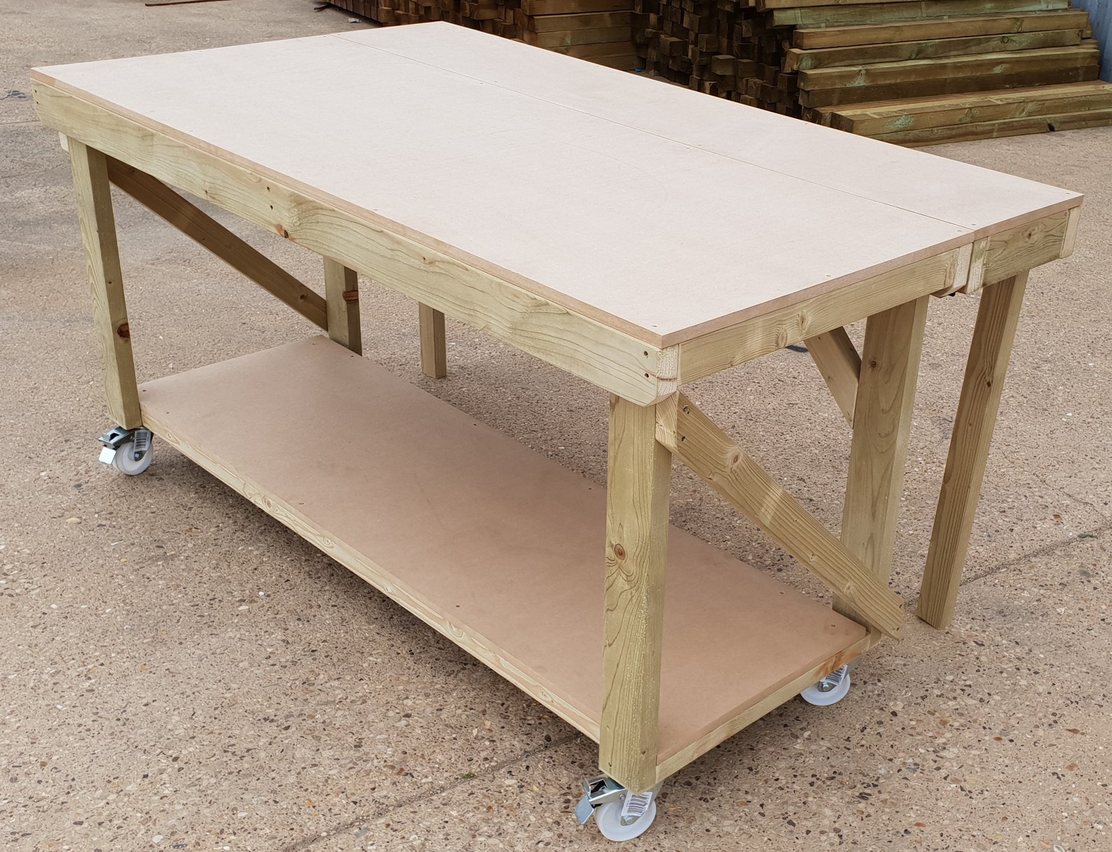 Wooden Workbench 18mm MDF Top With Extendable Working Surface | Etsy