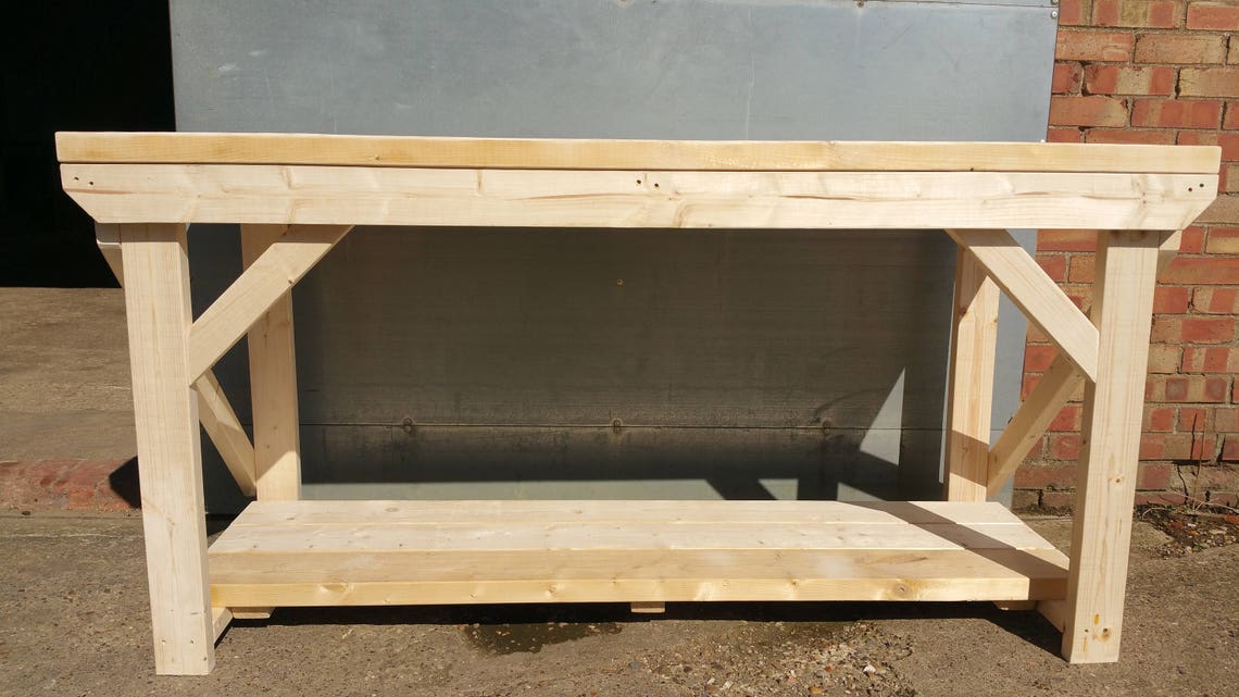 Wooden Workbench Made of Super Heavy Duty Timber 3ft to 6ft | Etsy UK